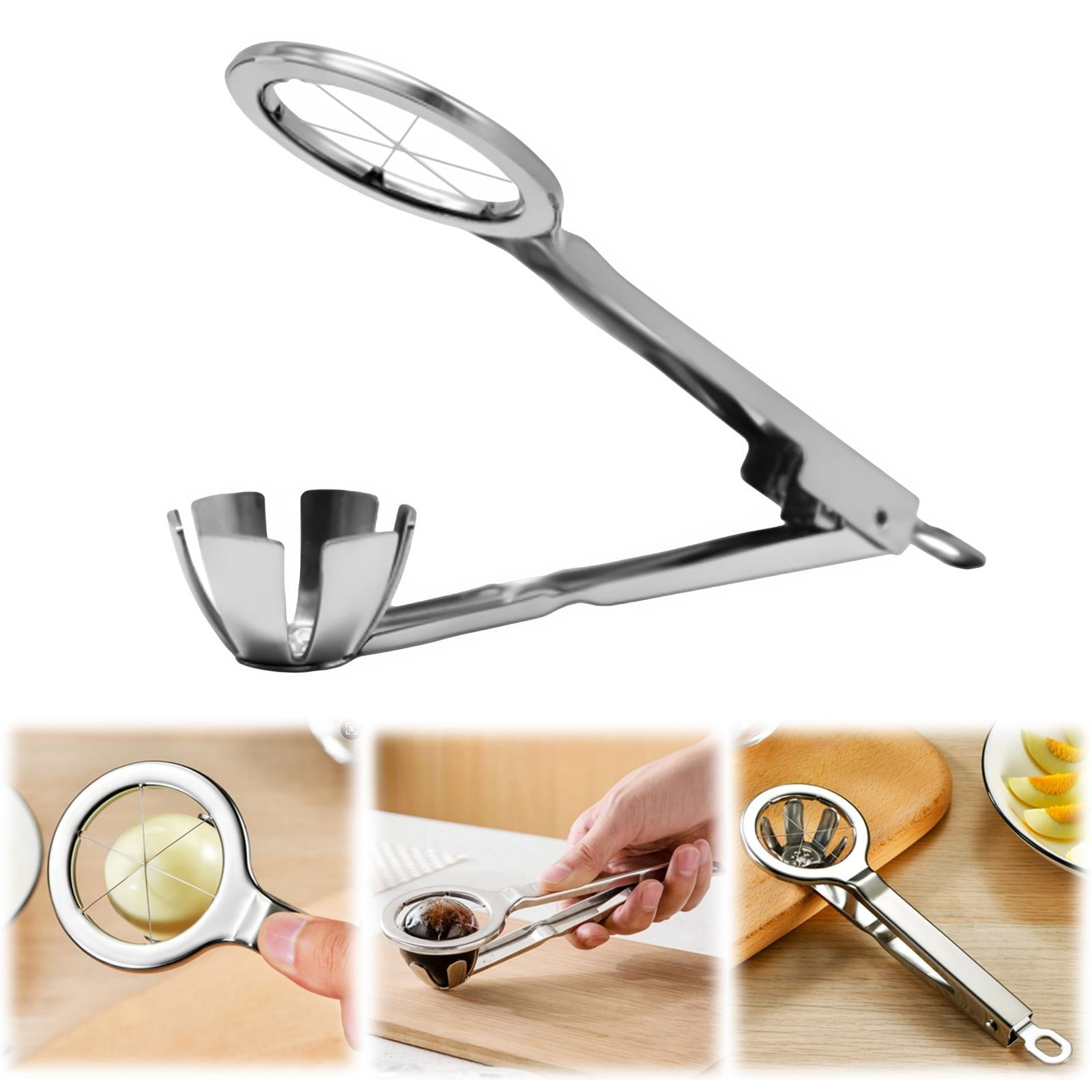 Silver Egg Beater Stainless Egg Slicer Wedger Cutter Divides Hard ...