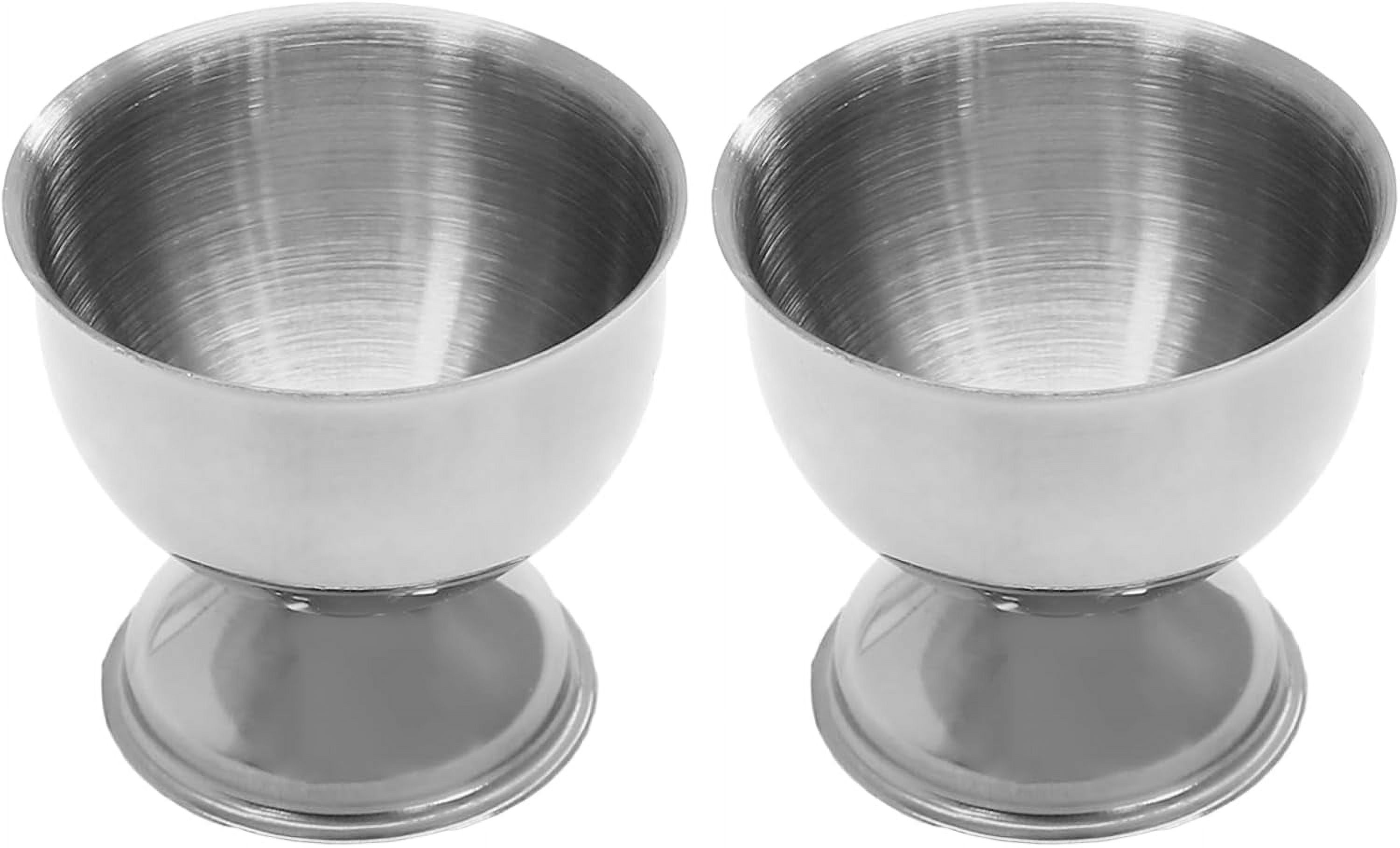Silver Egg Cups - Stainless Steel Egg Holder for Soft & Hard Boiled ...