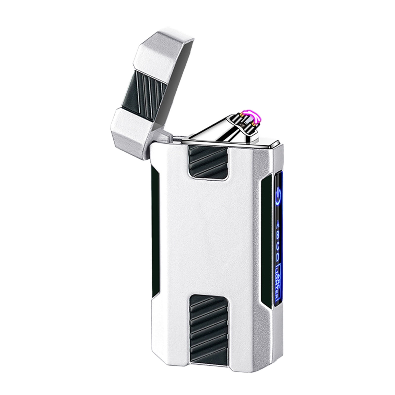 Silver Electronic Usb Rechargeable Plasma Arc Lighter Windproof ...