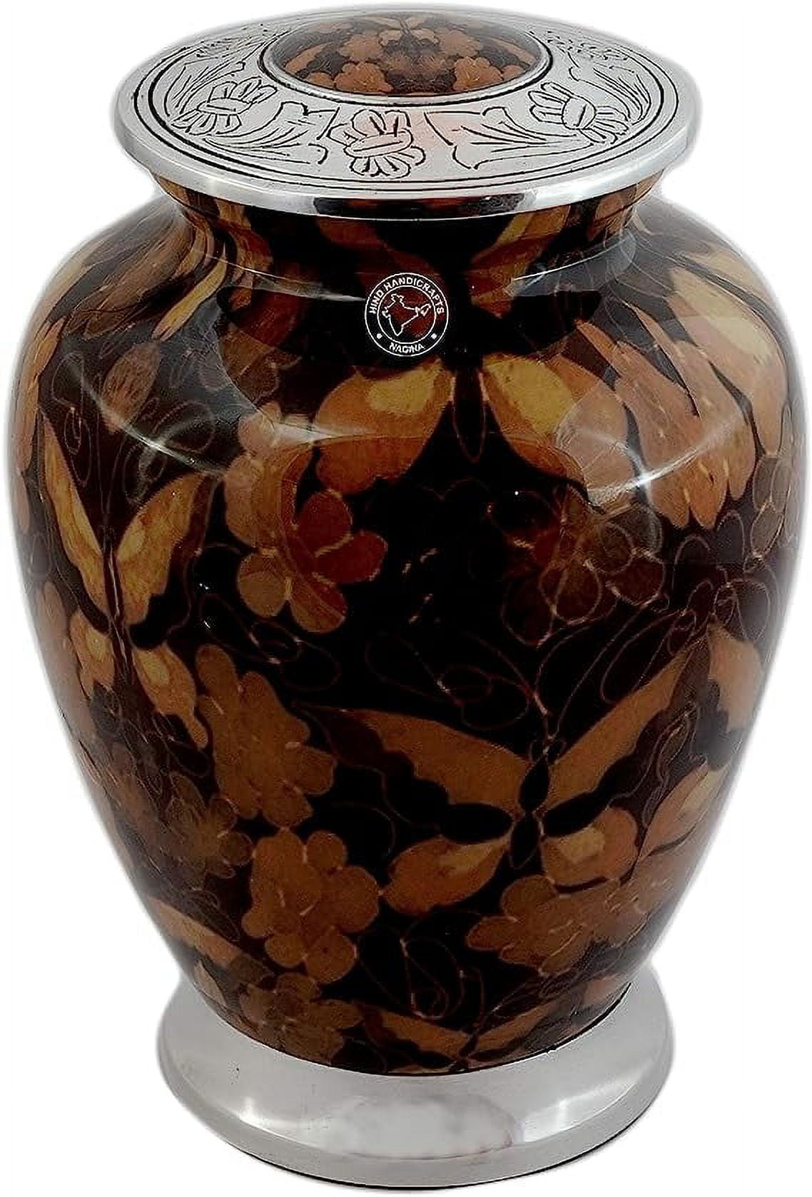 Silver Engraved Aluminium Cremation Urn for Human Ashes Adult ...