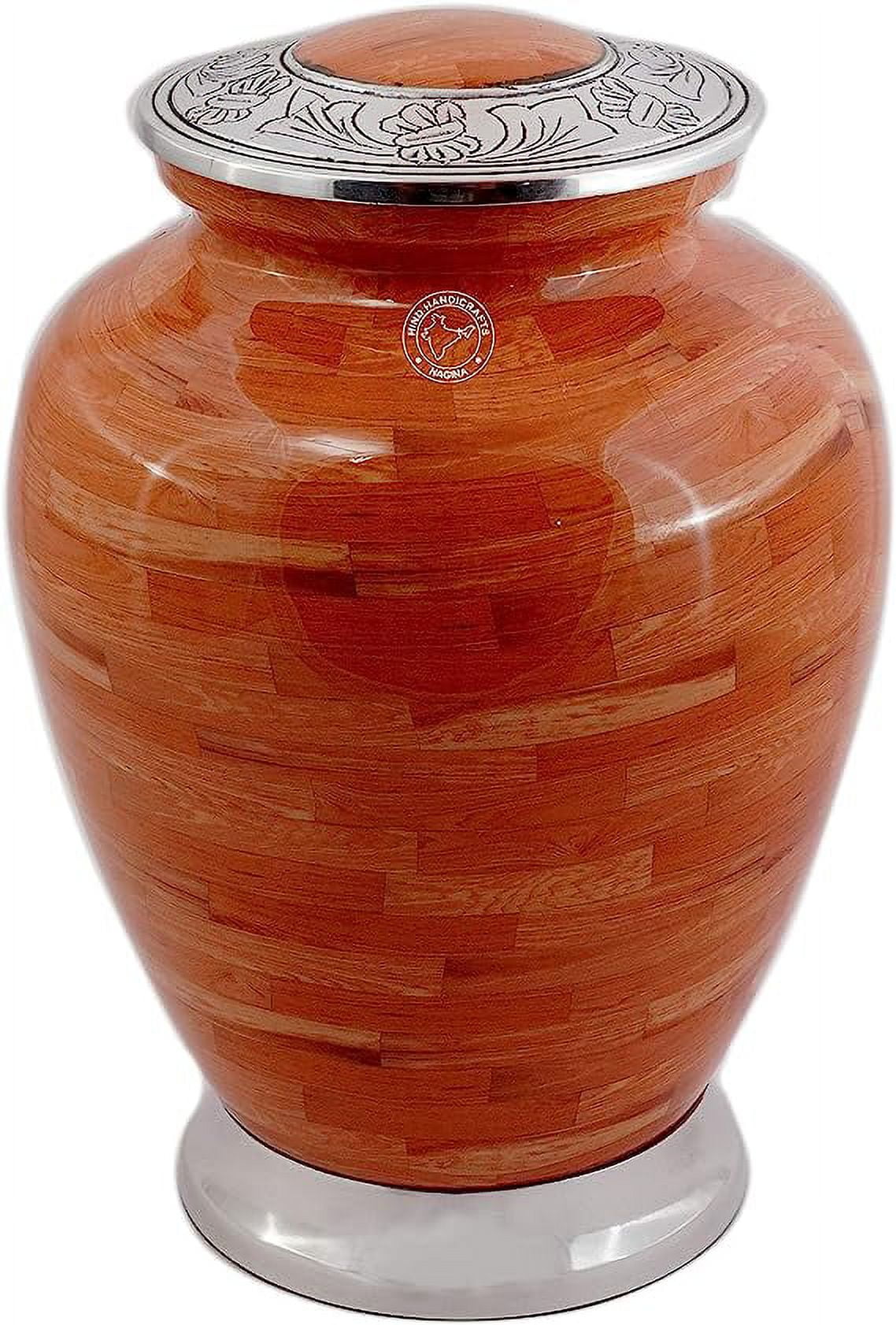 Silver Engraved Aluminium Cremation Urn for Human Ashes Adult ...
