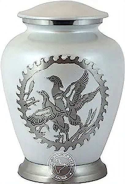 Silver Engraved Aluminium Cremation Urn for Human Ashes Adult ...
