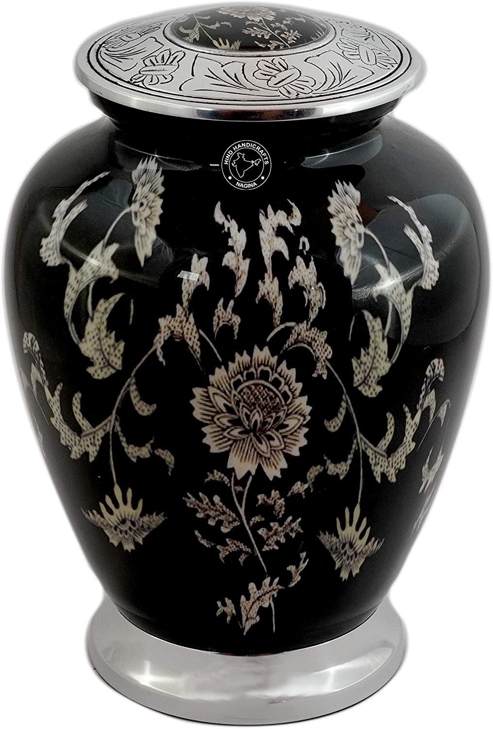 Silver Engraved Aluminium Cremation Urn for Human Ashes Adult ...