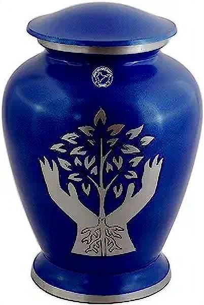 Silver Engraved Aluminium Cremation Urn for Human Ashes Adult ...