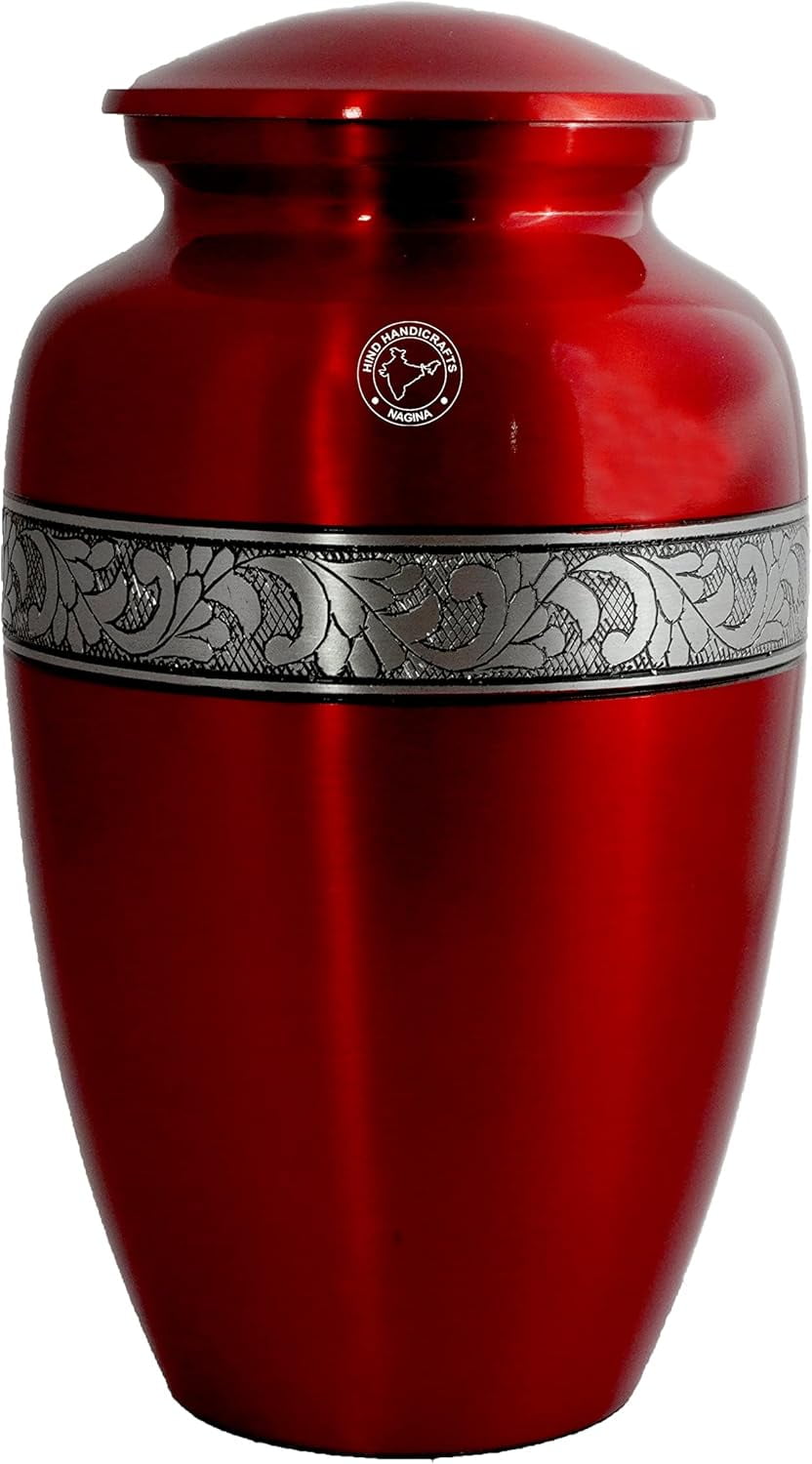Silver Engraved Aluminium Cremation Urn for Human Ashes Adult ...