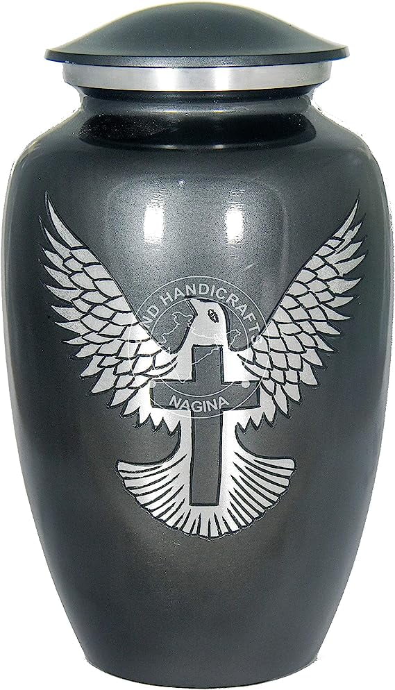 Silver Engraved Cremation Urn for Human Ashes Adult Funeral Urn ...