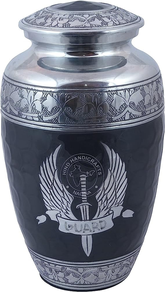 Silver Engraved Cremation Urn for Human Ashes Adult Funeral Urn ...