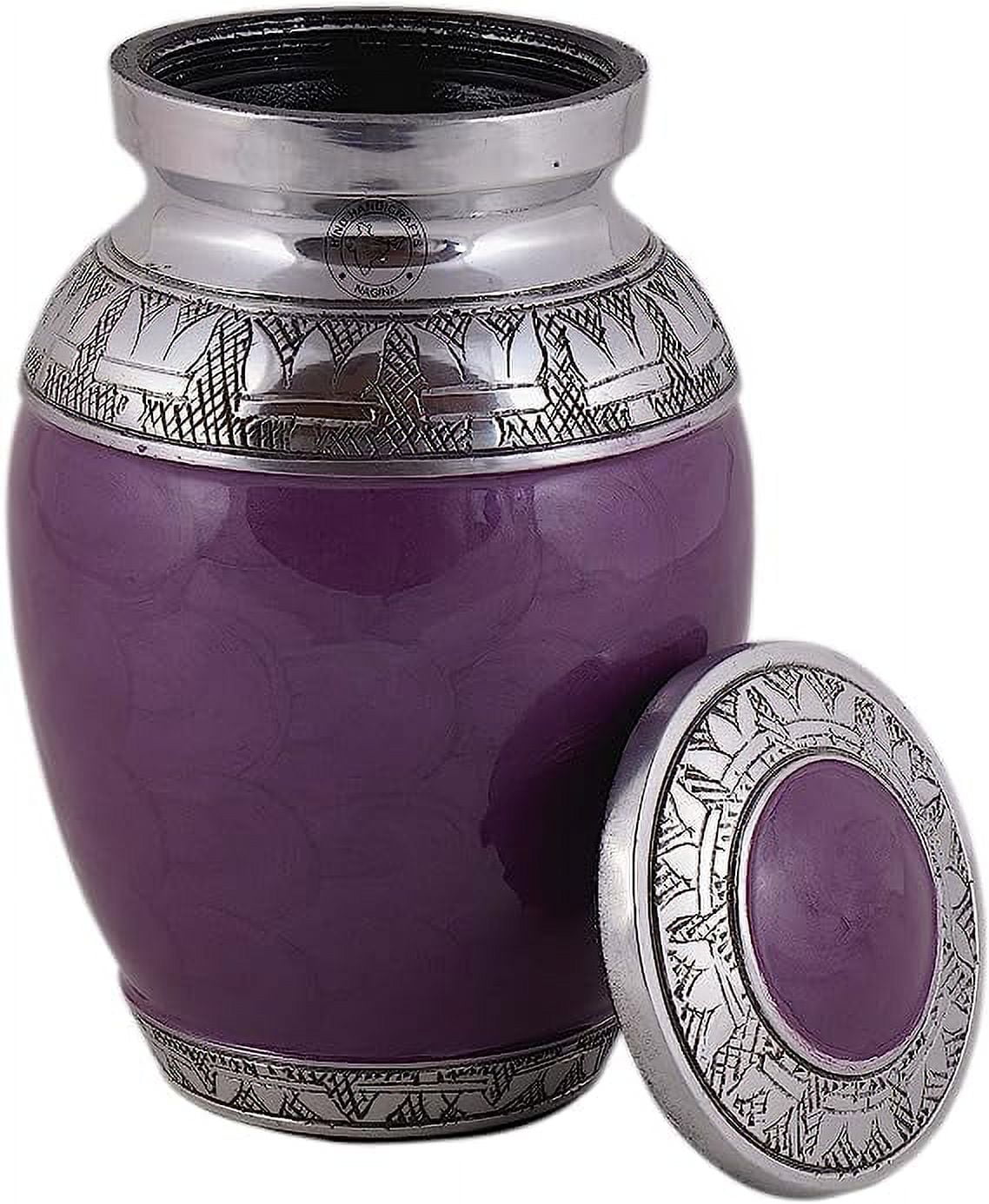 Silver Engraved Cremation Urn for Human Ashes Adult Funeral Urn Handcrafted - Large Burial Urn ...