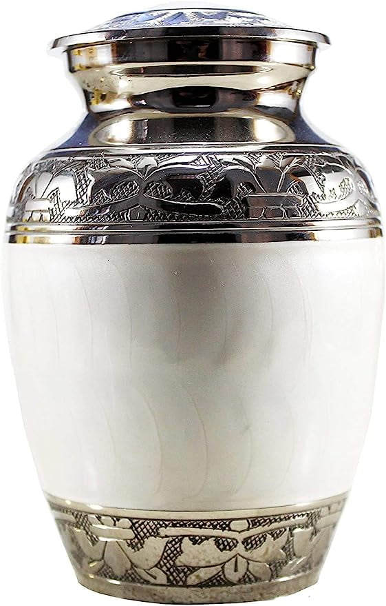 Silver Engraved Cremation Urn for Human Ashes Adult Funeral Urn ...