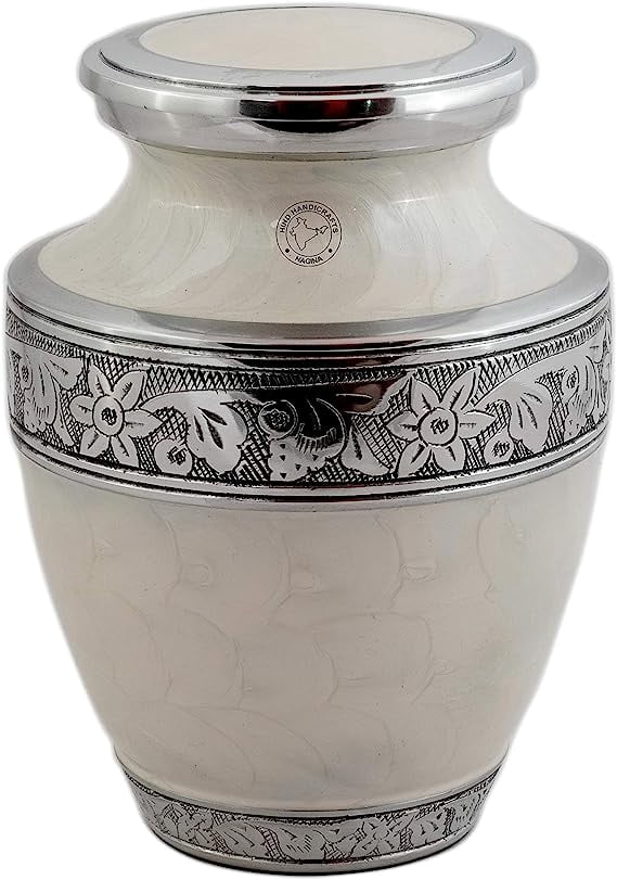 Silver Engraved Cremation Urn for Human Ashes Adult - Handcrafted ...