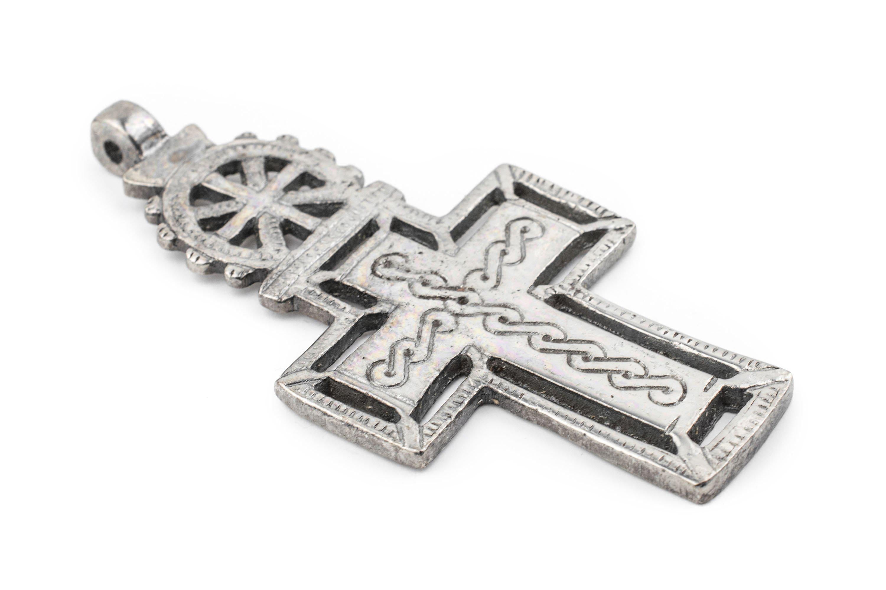 The Bead Chest Silver Ethiopian Coptic Cross Pendant, African ...