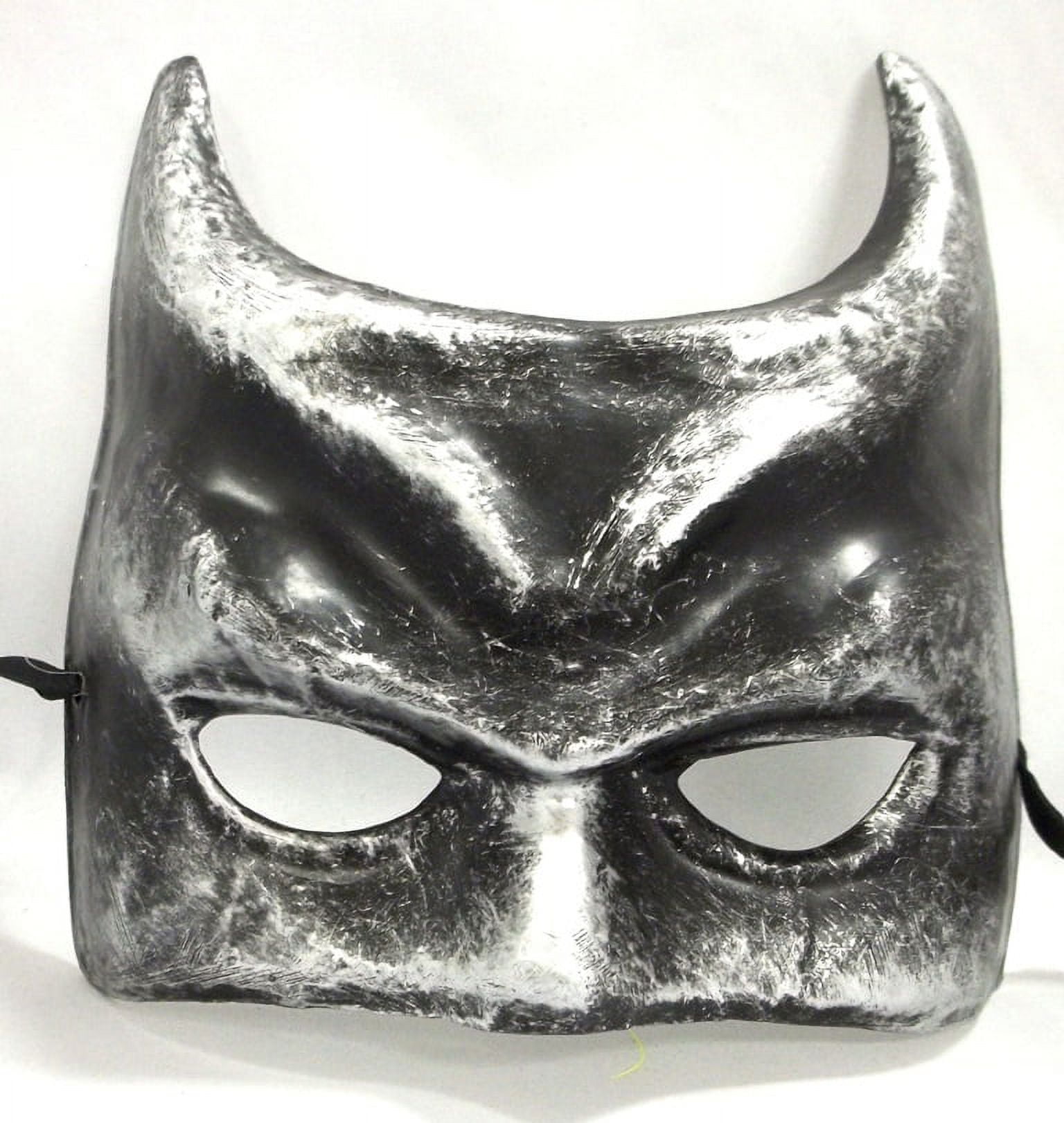 Silver Evil Devil Horns Paper Mache Halloween Mardi Gras Masquerade ...