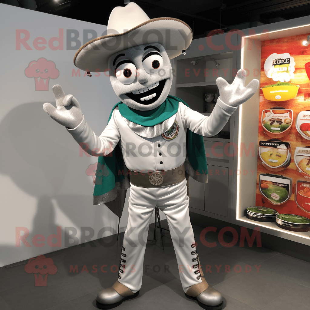 Silver Fajitas mascot costume character dressed with a Overalls and ...