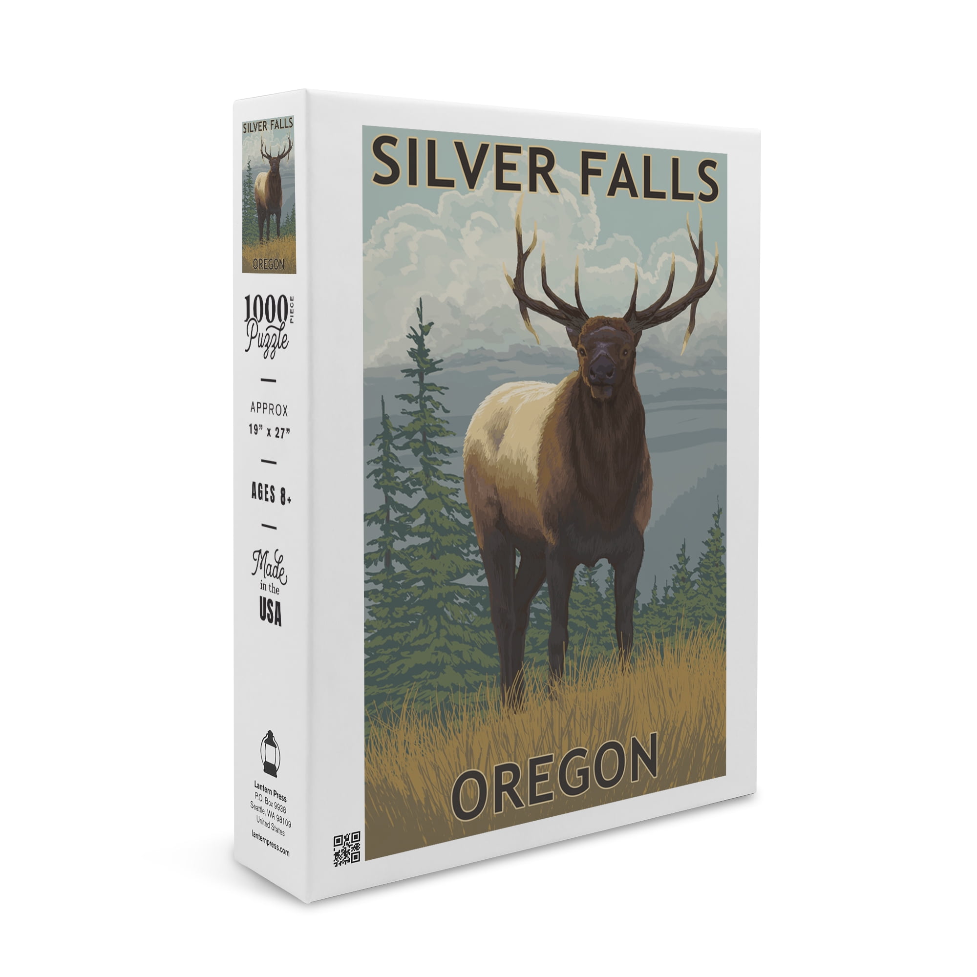 Silver Falls State Park, Oregon, Elk (1000 Piece Puzzle, Size 19x27 ...