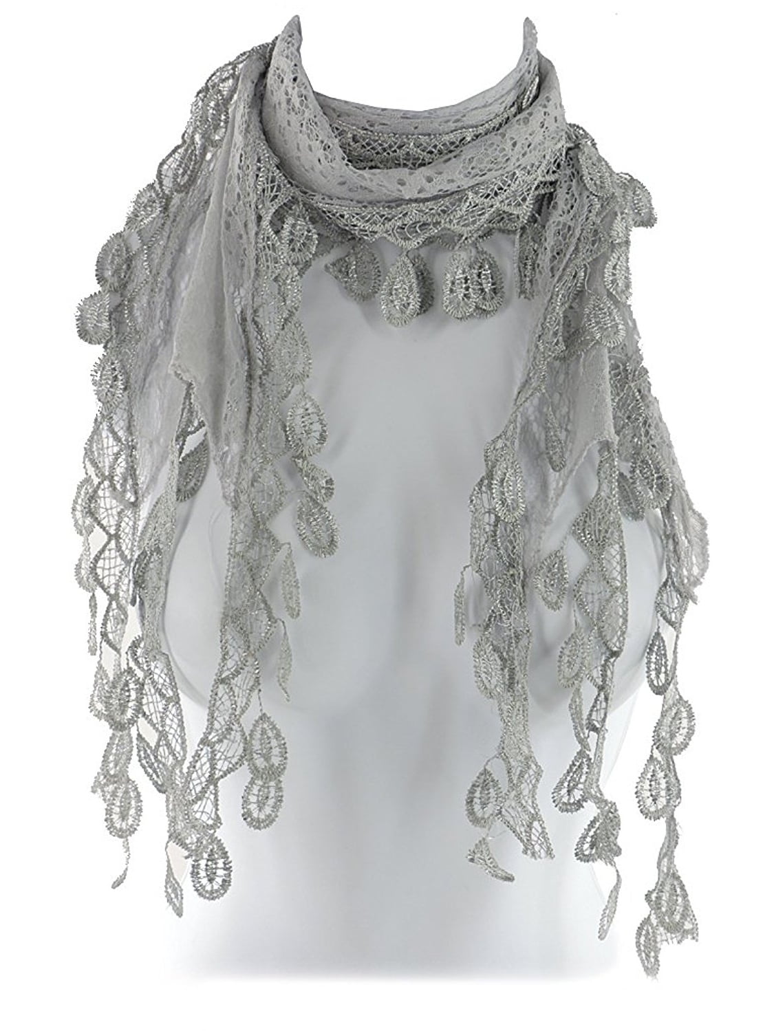 Silver Fever Elegant Vintage Skinny Lace Scarf - Walmart.com