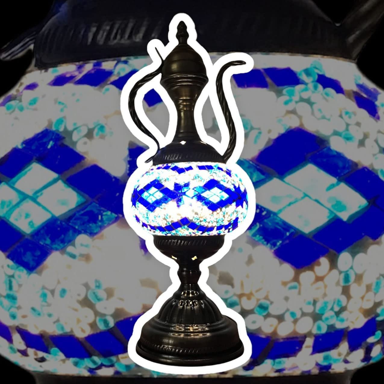 Handmade Moroccan Mosaic Lamp Tiffany Style Table Desk Lamp SILVERFEVER ...