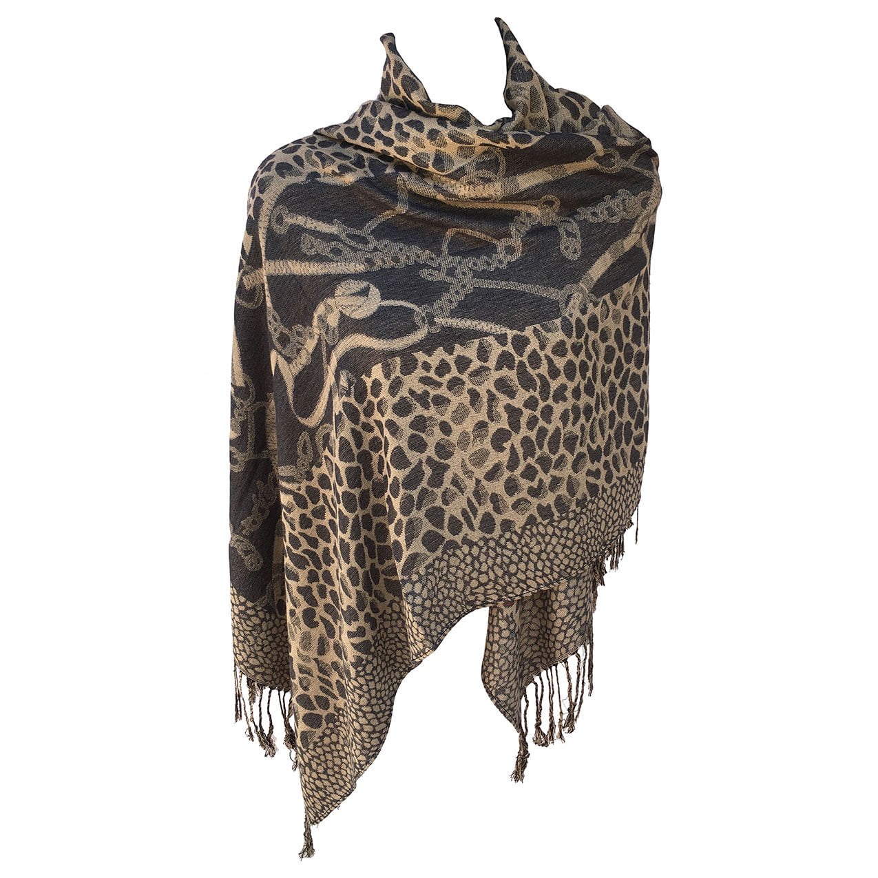 Silver Fever Pashmina-Leopard Animal Print Shawl- Stylish Soft Scarf ...
