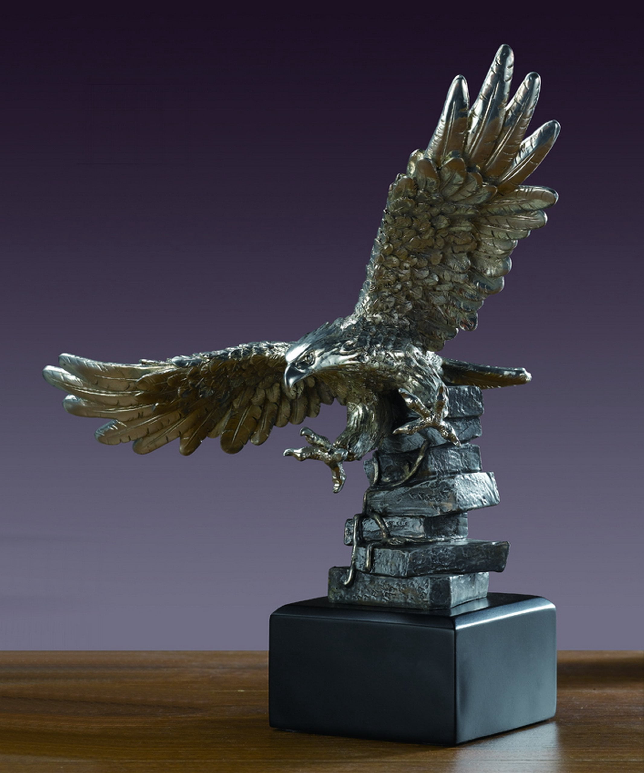 Silver Finish Flying American Eagle Statue - Sculpture - Walmart.com