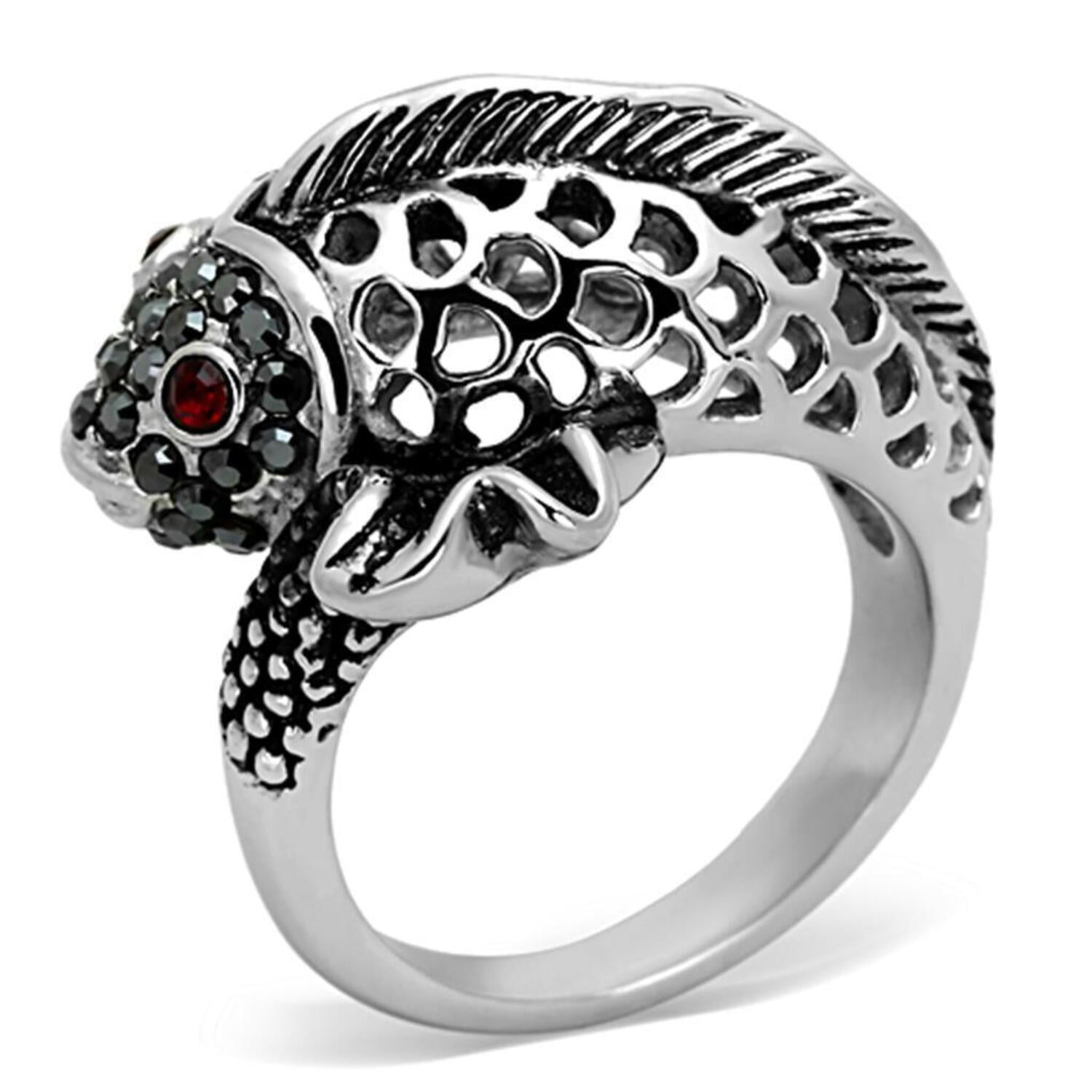 Silver Fish Ring Anillo ParaMujer y Hombre 316L Stainless Steel Ring ...