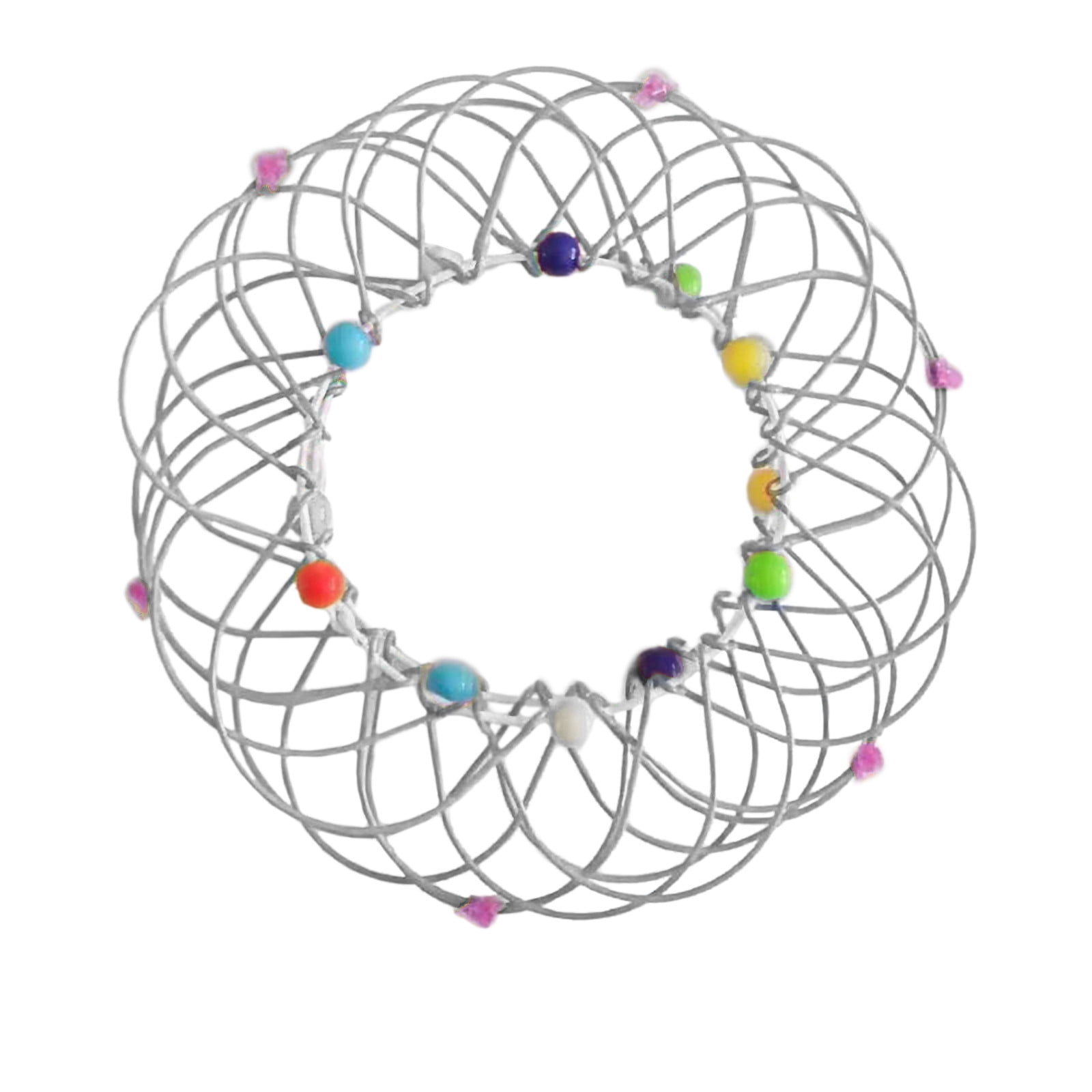 Silver Flexible Metal Flower Basket Ornament - 2 Pack Decorative Stress ...