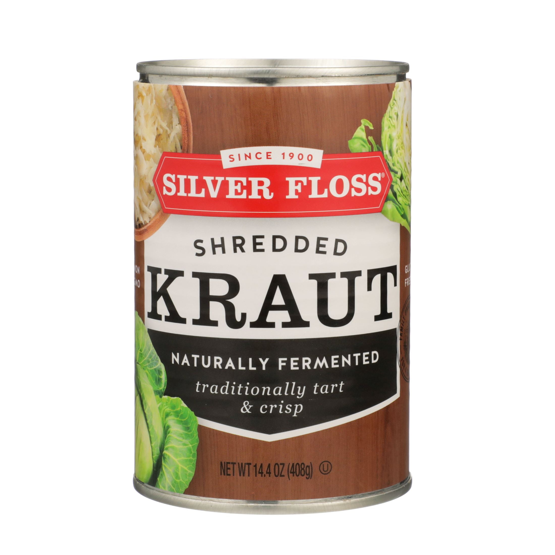 Silver Floss Naturally Fermented Shredded Sauerkraut, 14.4 oz, Can ...