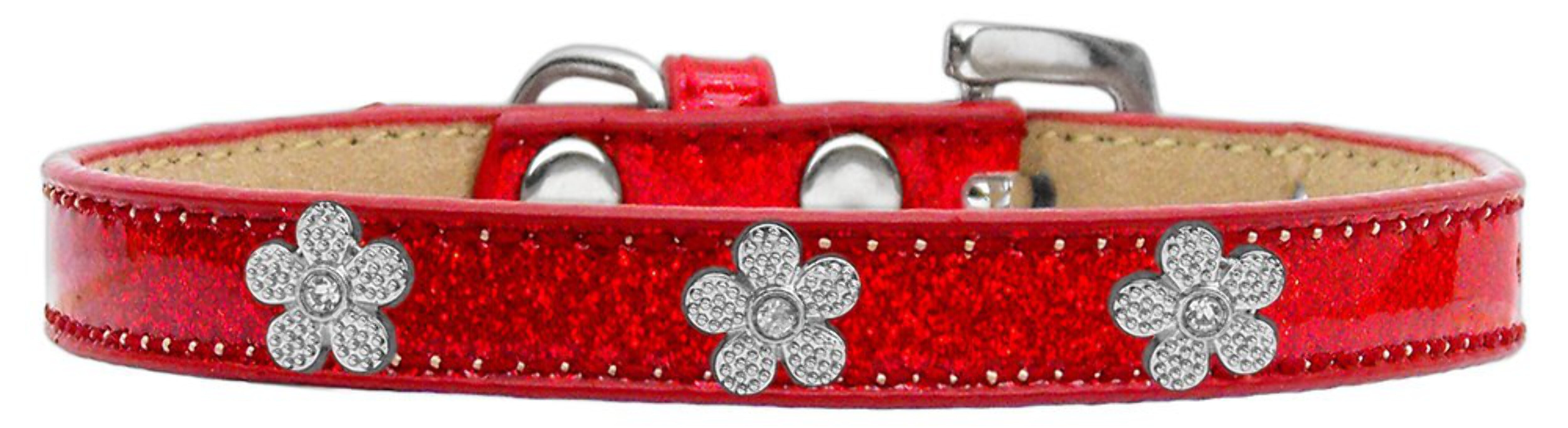 Dog, Puppy Pet Widget Ice Cream Collar, "Silver Flower" - Walmart.com