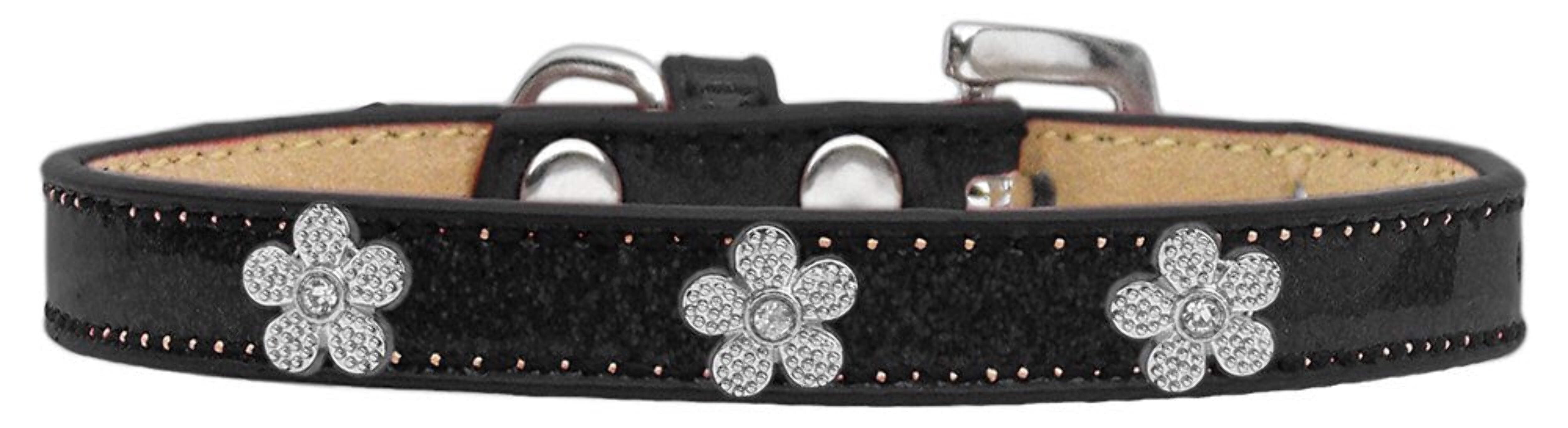 Dog, Puppy Pet Widget Ice Cream Collar, "Silver Flower" - Walmart.com