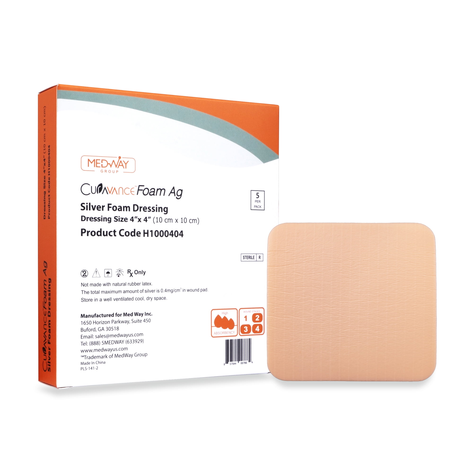 Silver Foam Ag Sterile Highly Absorbent Antibacterial Dressing w/o PU ...