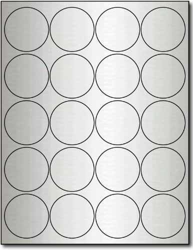 Silver Foil 2" Round Labels for Laser Printers - 10 Sheets / 200 Labels ...