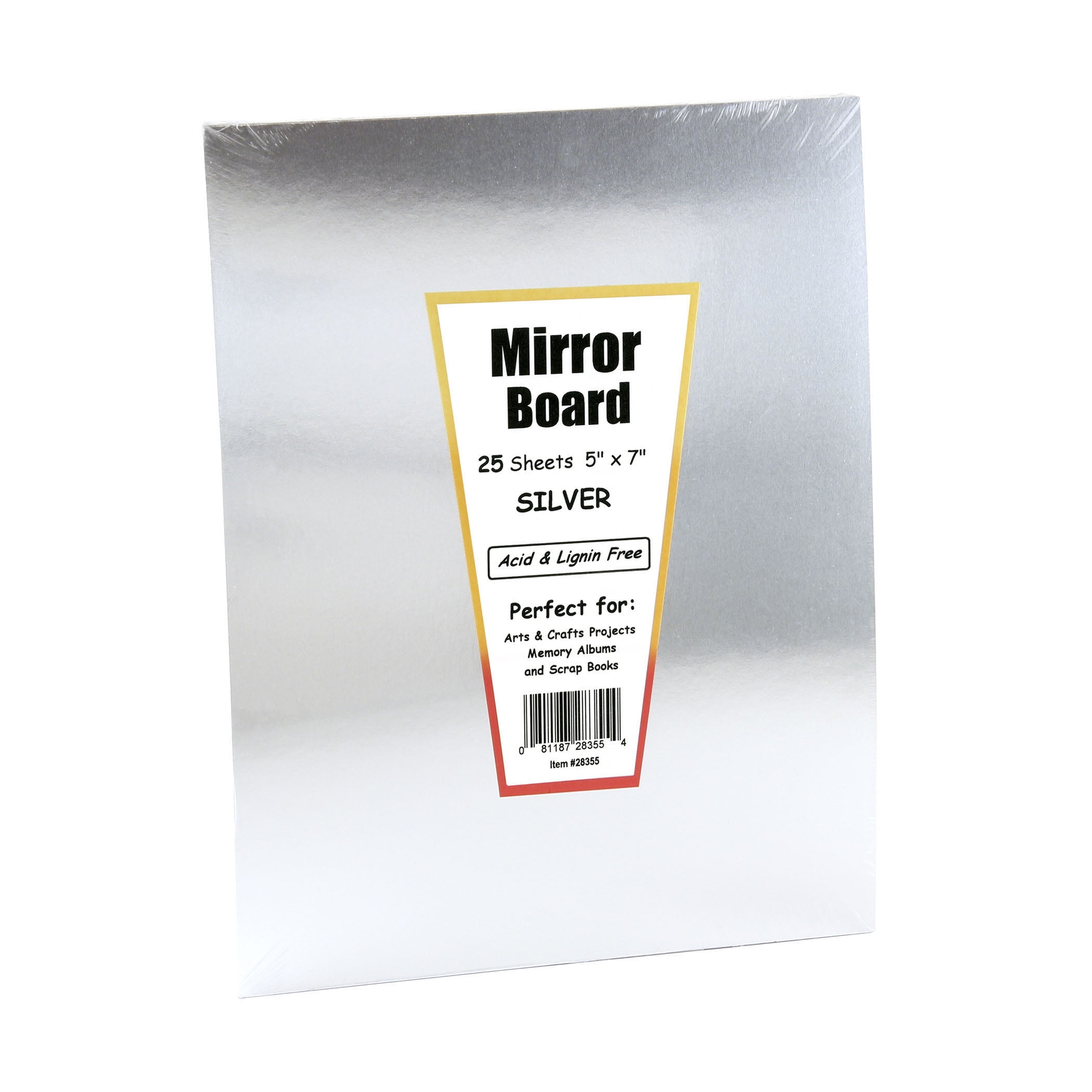 Silver Foil Mirror Board, 5" x 7", 25 sheets per pack, 4 packs ...