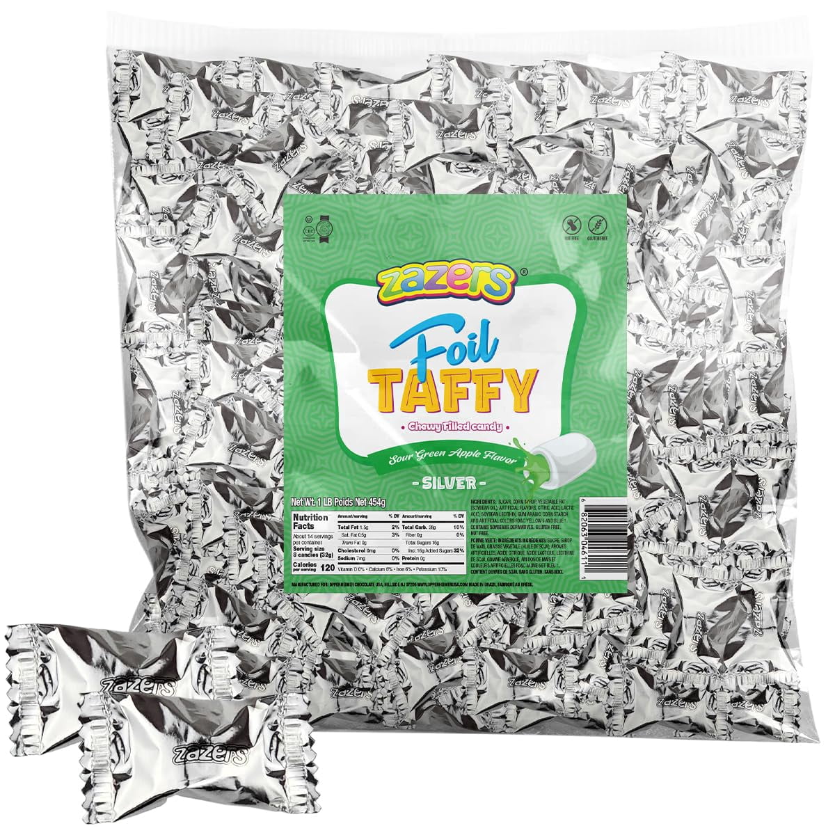 Silver Foils Chewy Filled CCF19 Sweet and Sour Candy, 1-Pound Bag of ...