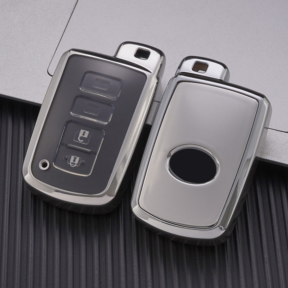 Silver-For Tpu Flip Key Fob Cover For Toyota For Camry For Rav4 Etc.4 ...