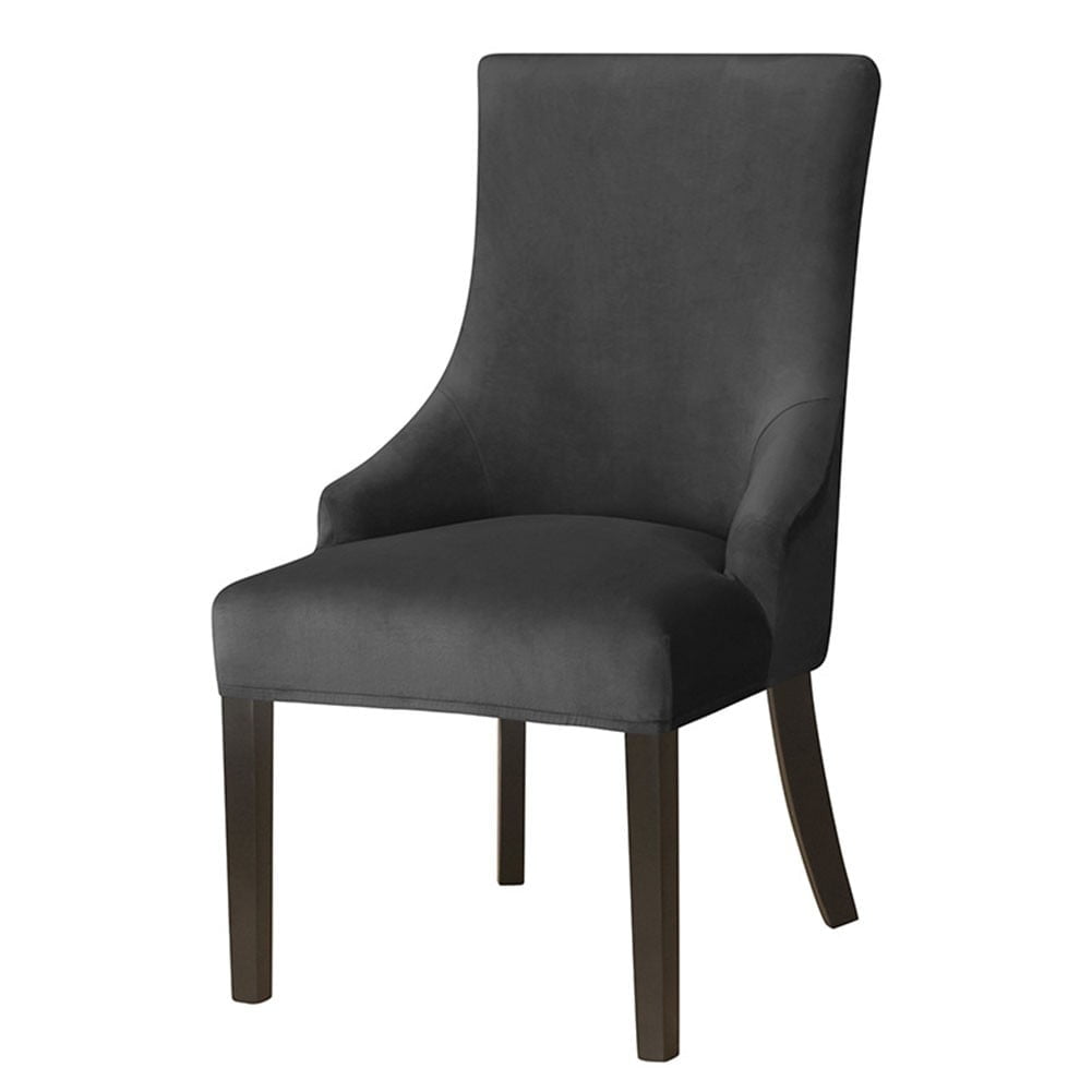 Silver Fox Velvet Elastic Dining Chair Cover,Stretch Slipcover for ...