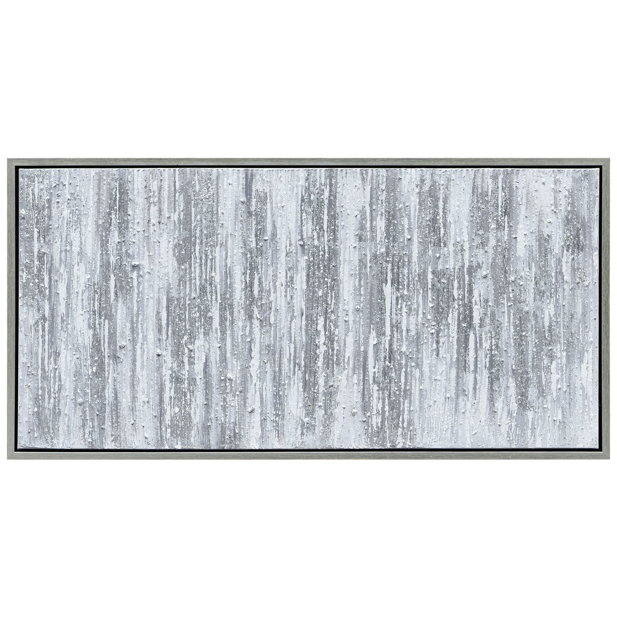 Silver Frequency Textured Hand Painted Canvas Wall Art with Silver Foil ...