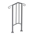 Silver Galvanized Iron Single Step Outdoor Stair Handrail Weather ...