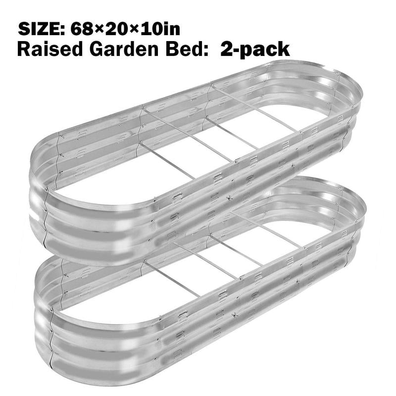 Silver Galvanized Metal Planter Box for Raised Garden Bed, Dimensions ...