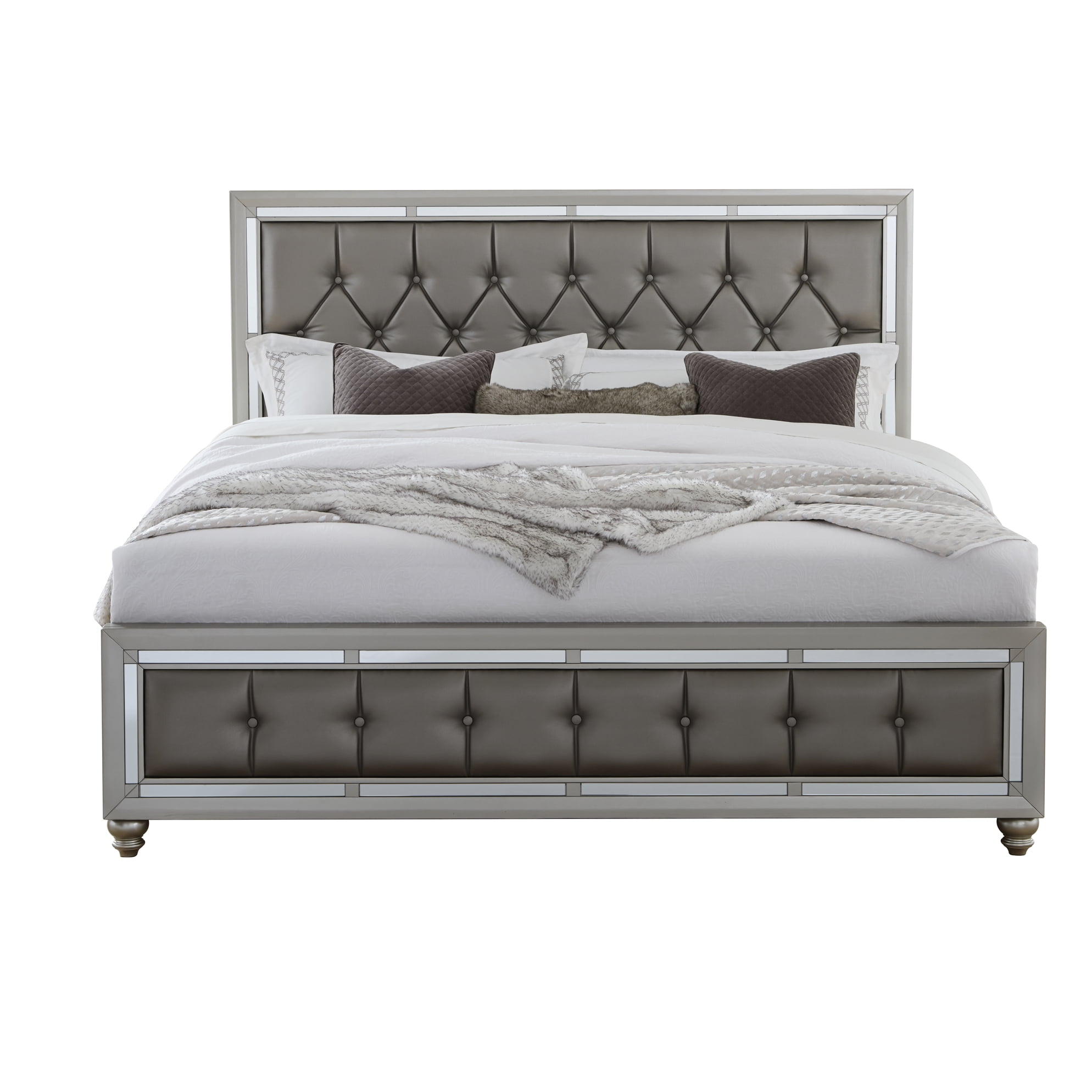 Silver Gemstone Full Bed - 3 Slats + Legs Support, Solid Wood ...