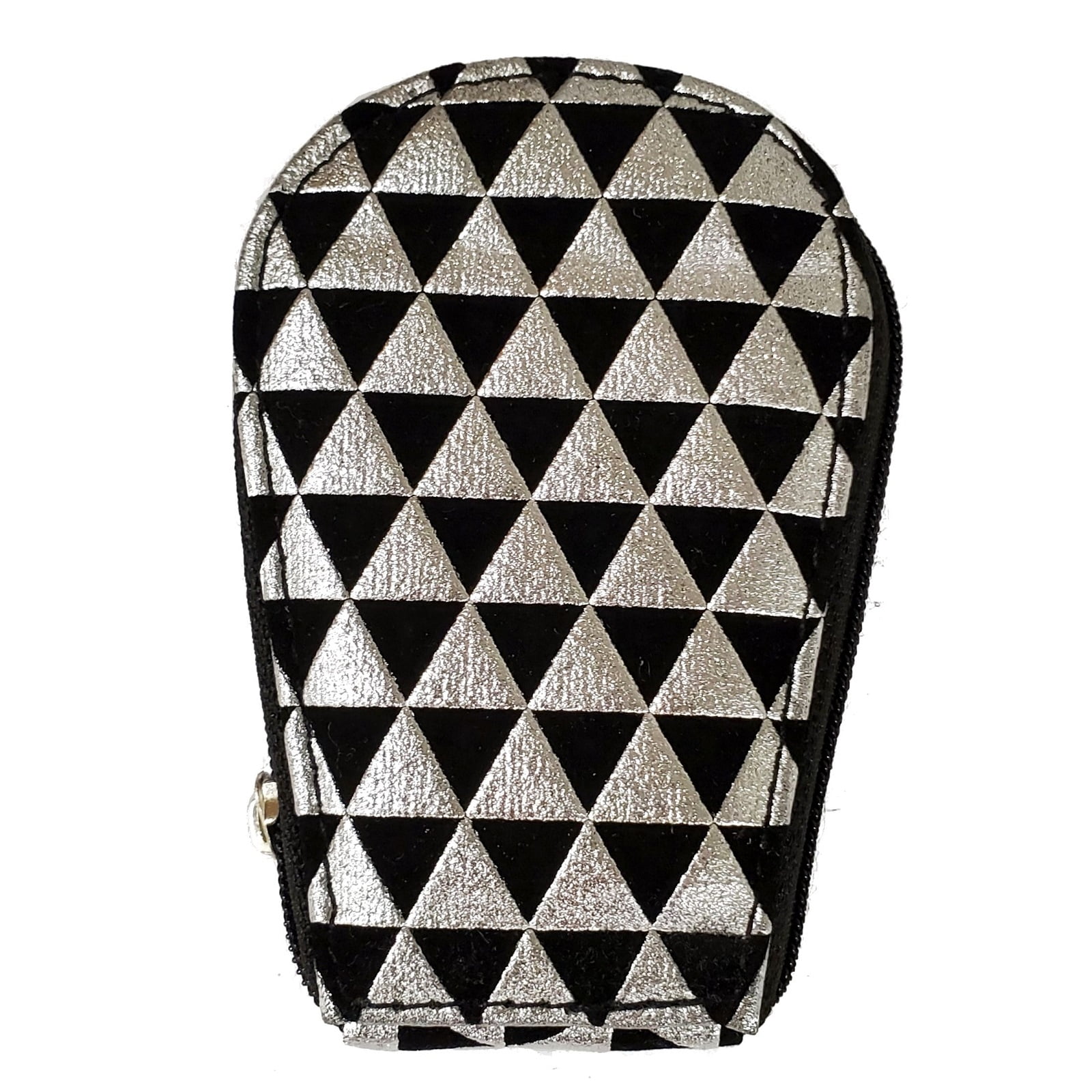 Silver Geometric Design 5 Piece Manicure Set in Designer Zipper Case ...