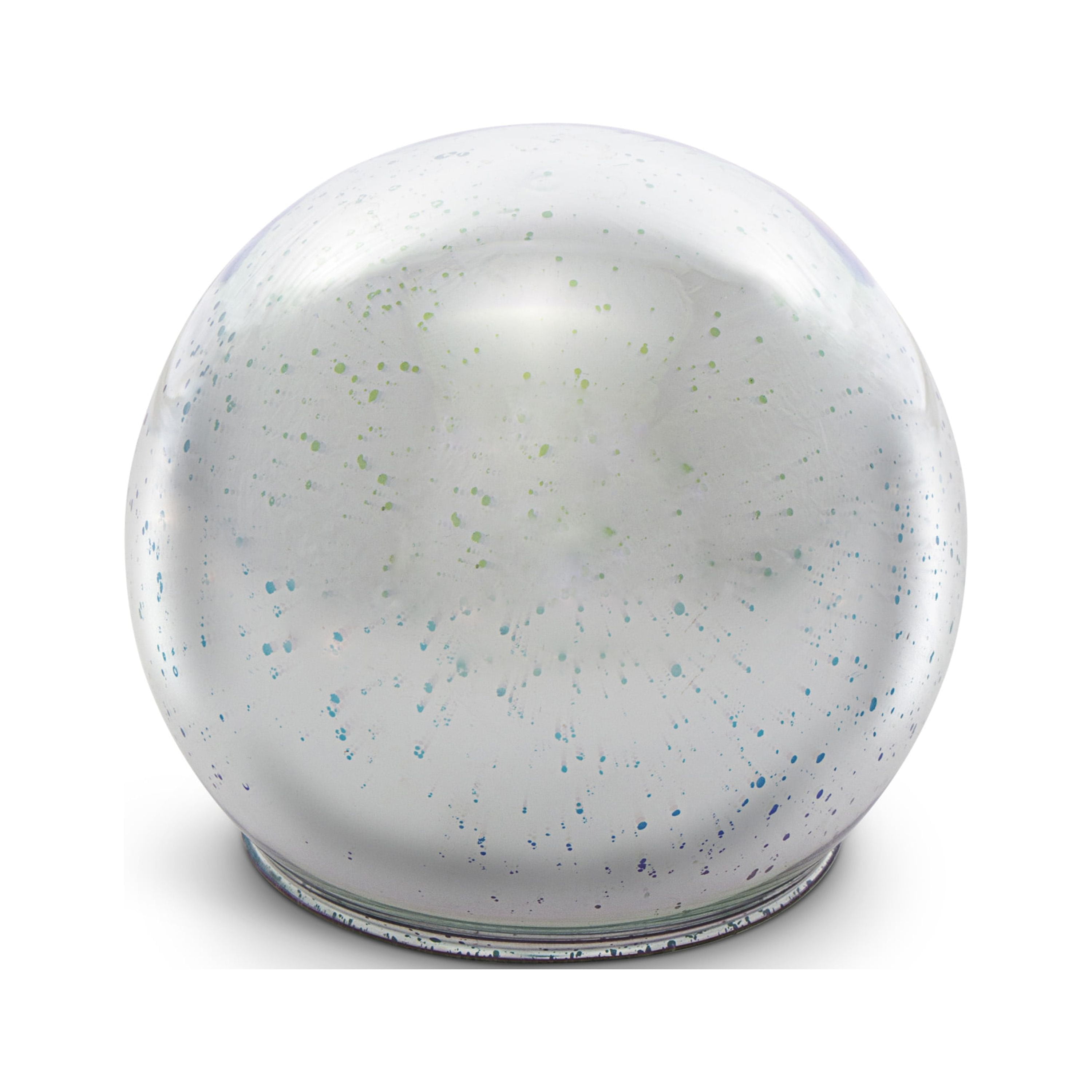 Silver Glass Sphere with Galaxy Effect and Color-Changing LED and Timer ...