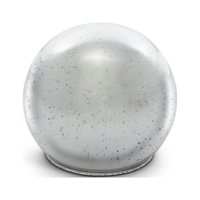 Silver Glass Sphere with Galaxy Effect and Color-Changing LED and Timer ...