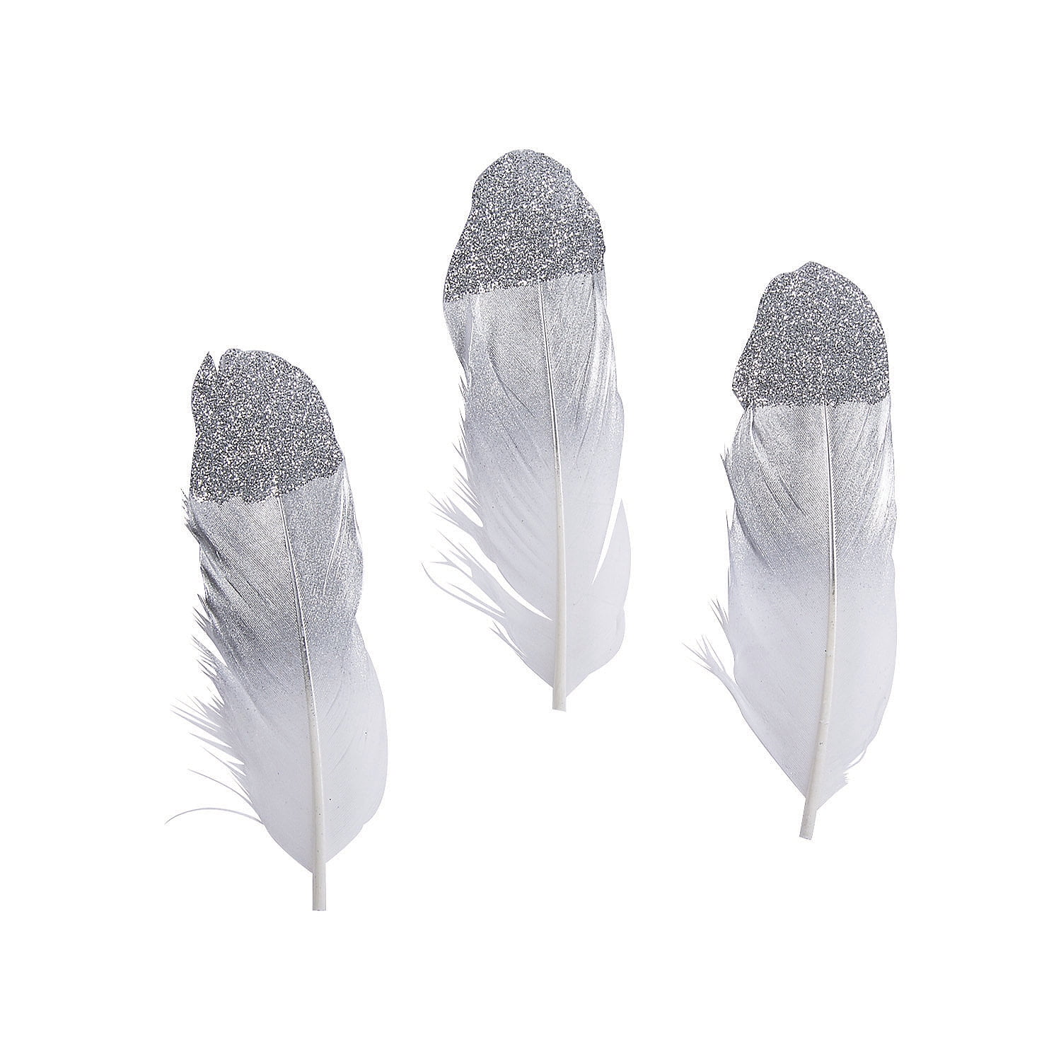 Silver Glitter Feathers, Craft Supplies, Feathers And Shells, Bulk ...
