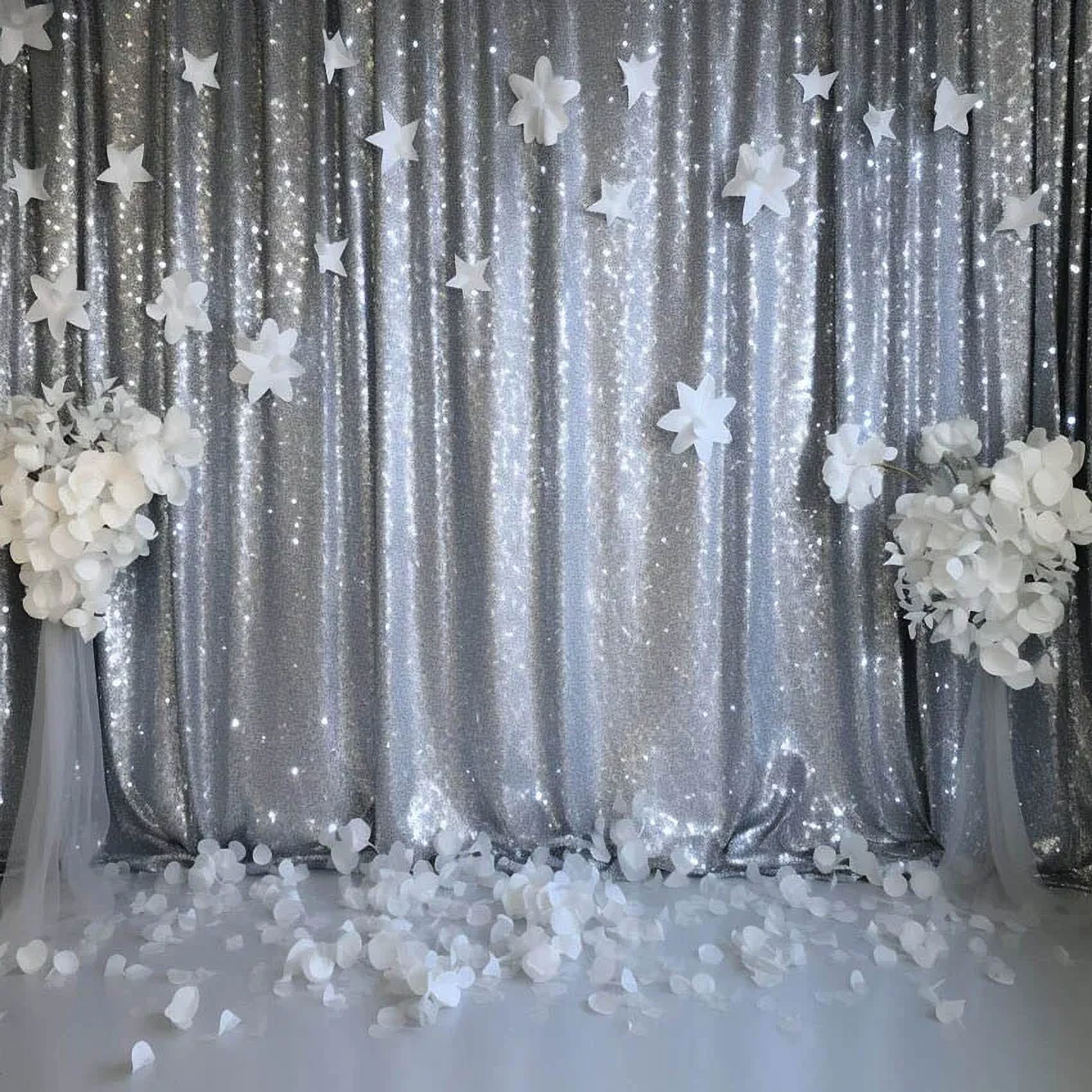 Silver Glitter Floral Adult Birthday Bridal Shower Wedding Portrait r ...