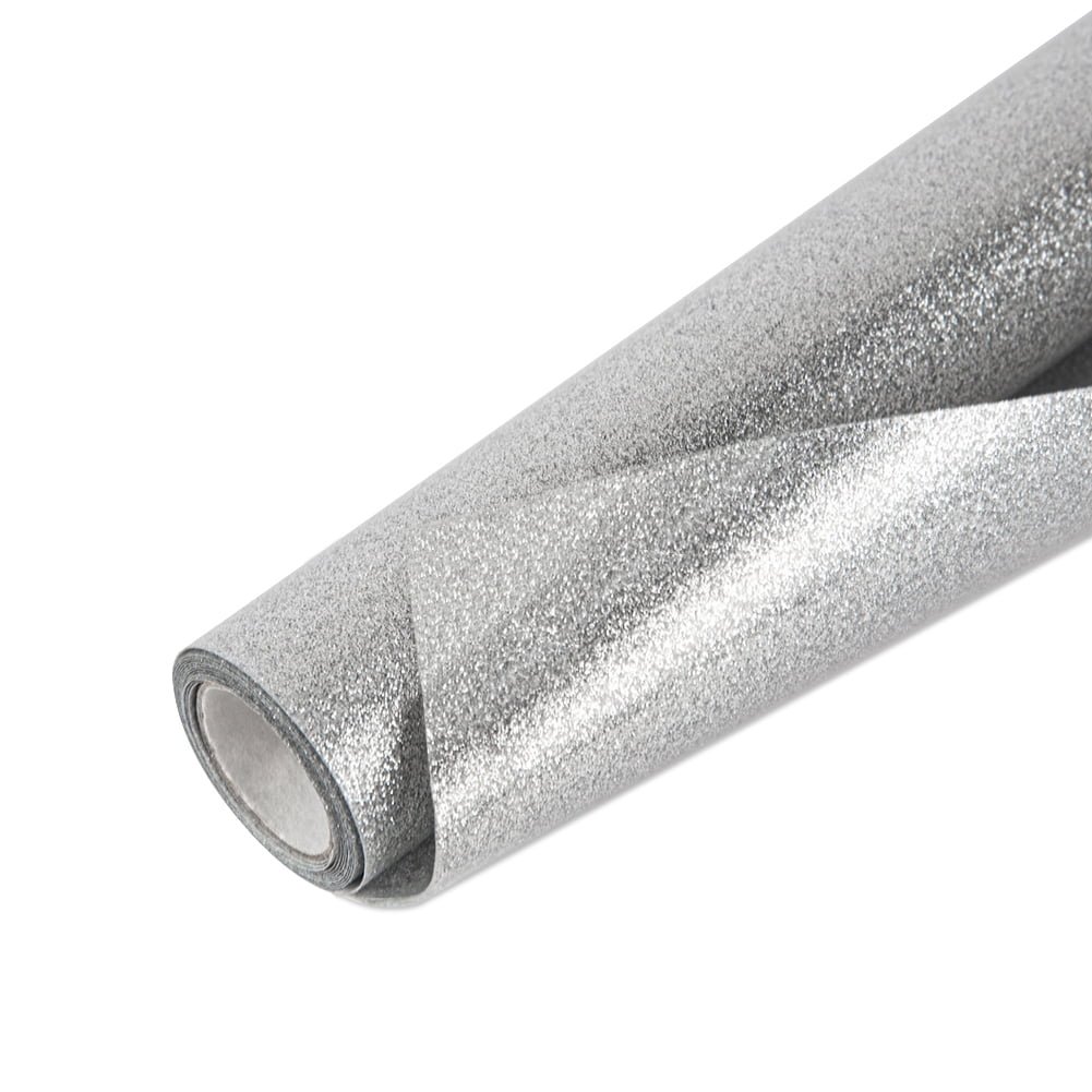 Tzou Silver Glitter HTV Heat Transfer Vinyl Rolls, Iron on 12x5 FT for ...