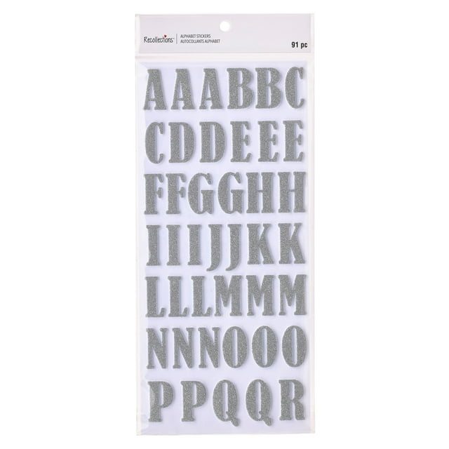 Silver Glitter Large Alphabet Stickers by Recollections™ - Walmart.com