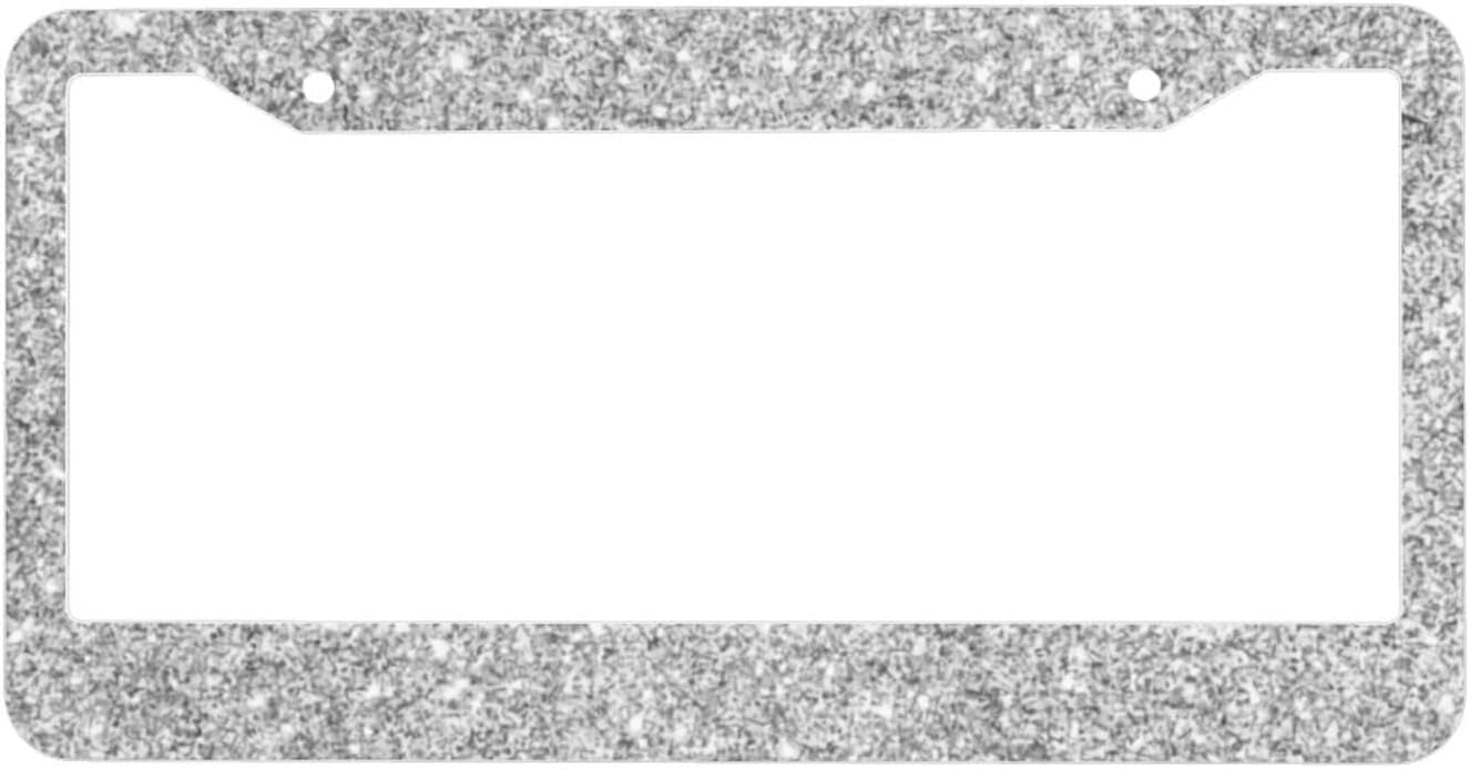 Silver Glitter License Plate Frames - License Plate Covers, 2 Packs ...