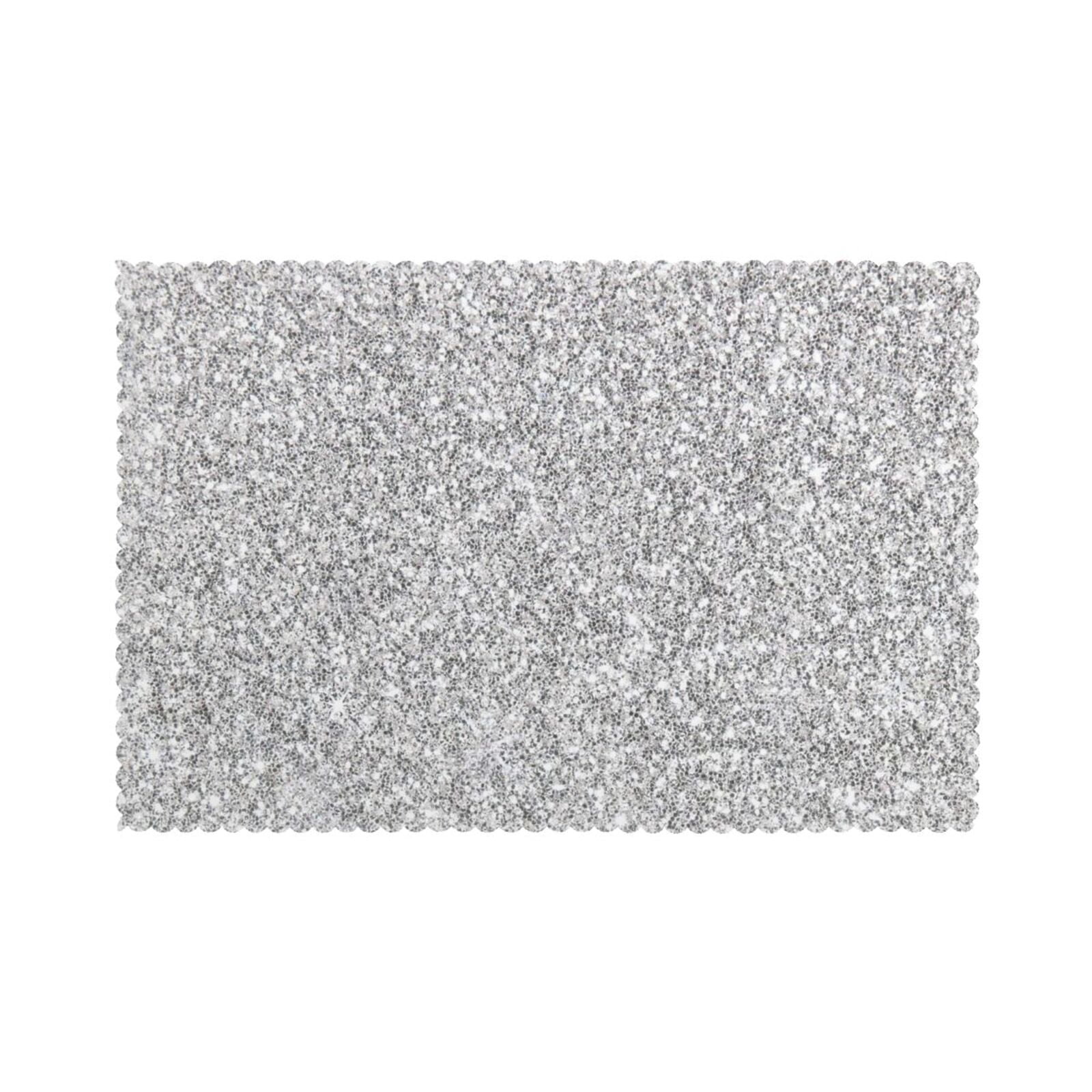 Silver Glitter Placemats for Dining Table Set of 6 Washable Table Mats ...
