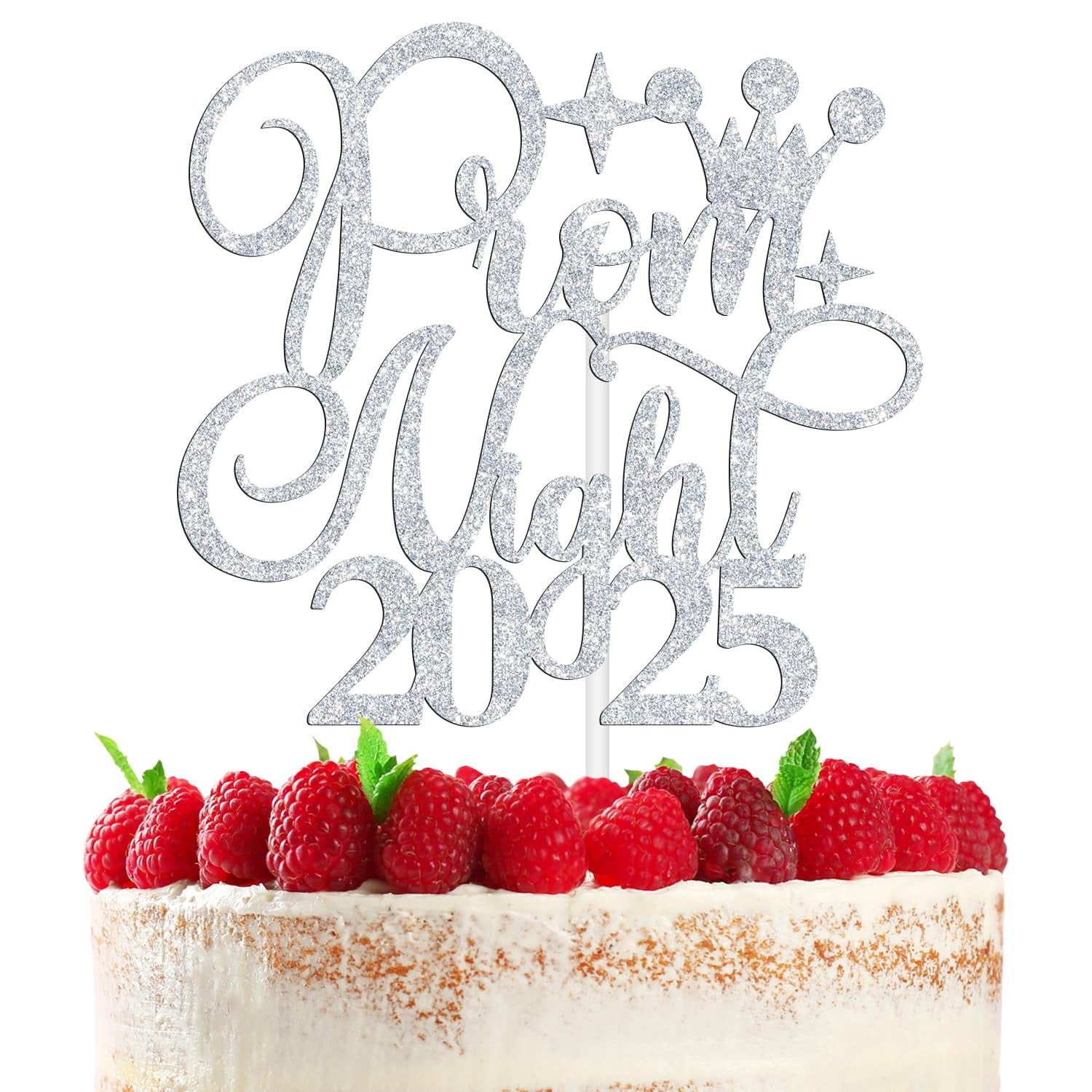 Silver Glitter Prom Night 2025 Cake Topper, KMC2Congrats Grad/Prom 2025 ...