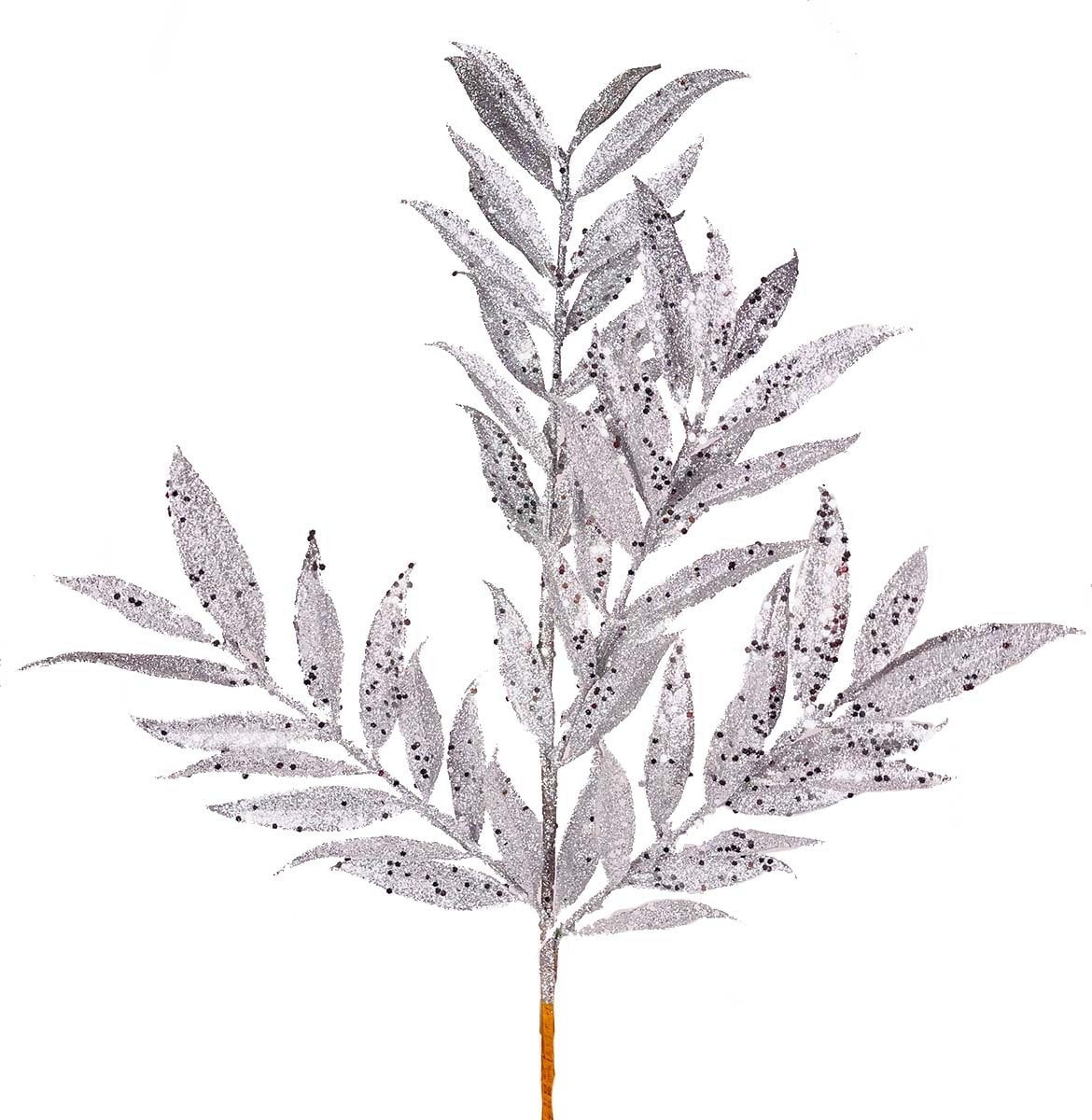 Silver Glitter Ruscus Spray Faux Plants And Trees - Walmart.com