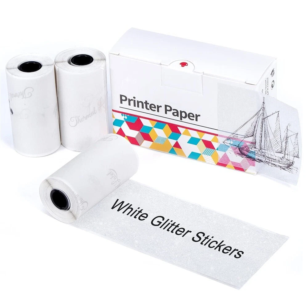 Silver Glitter Transparent Sticker Labels 50Mm Adhesive Thermal Paper ...