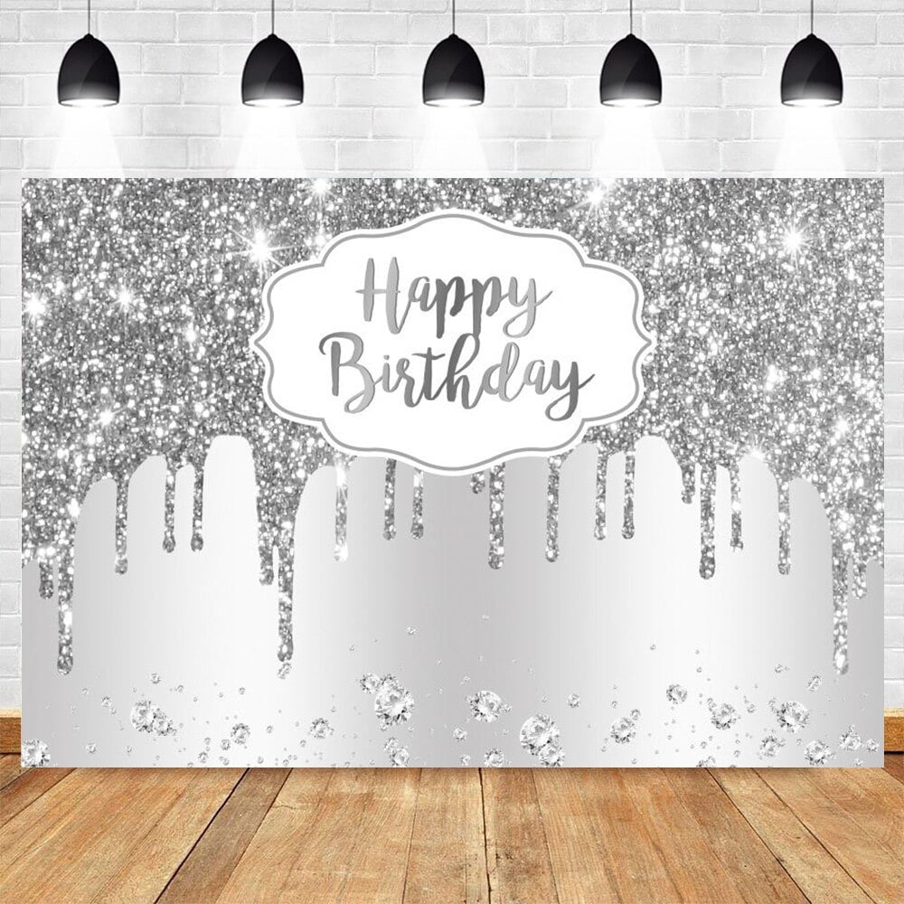 Silver Glitter ss Girl Birthday Wedding Backdrop Custom Photography ...